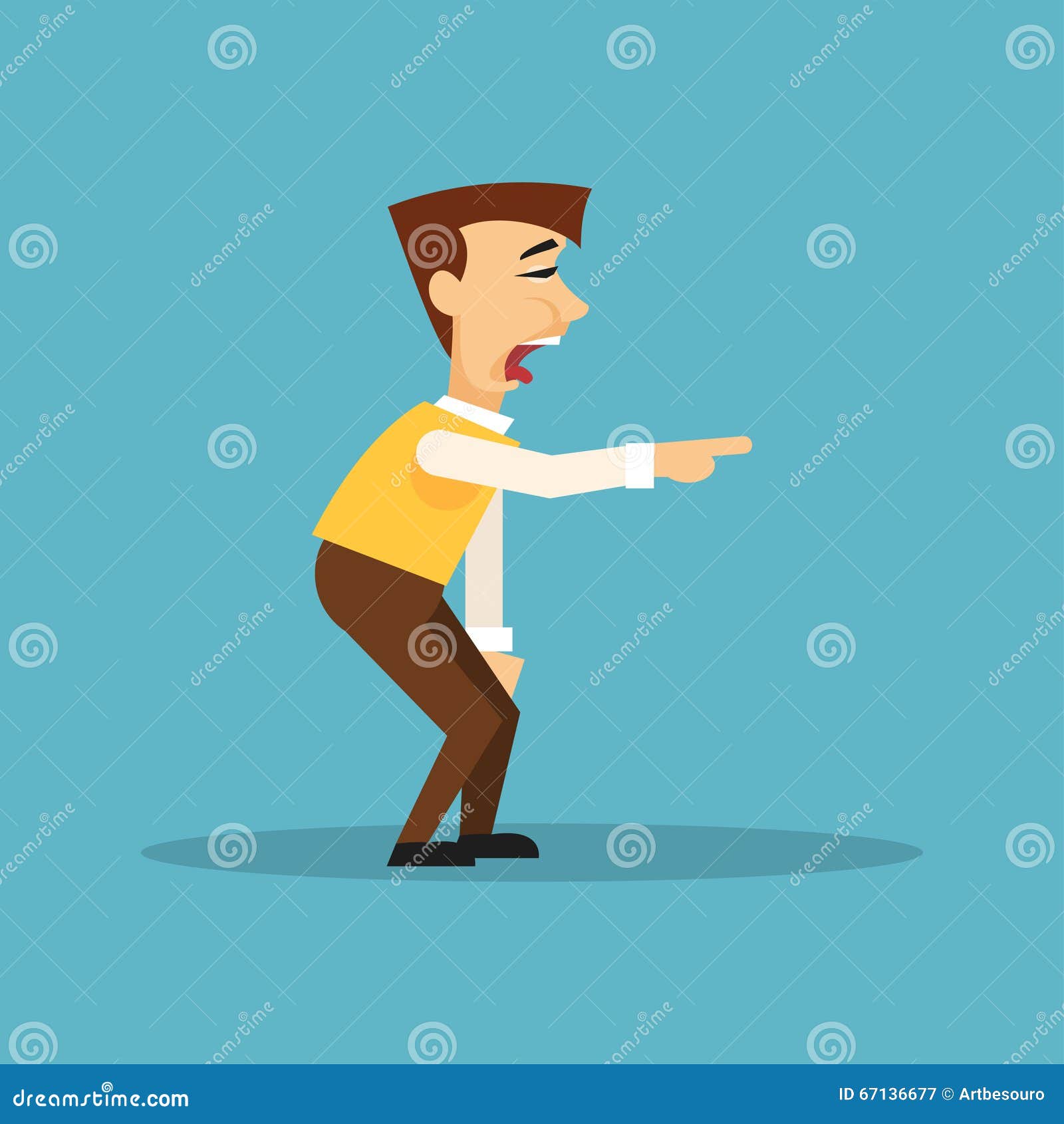 Man Mocking Someone. Vector Illustration Stock Vector - Illustration of ...