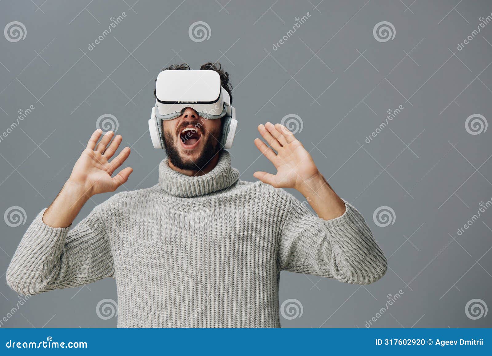 Man Modern Innovation Technology Vr Entertainment Digital Virtual Simulator Device Glasses ...