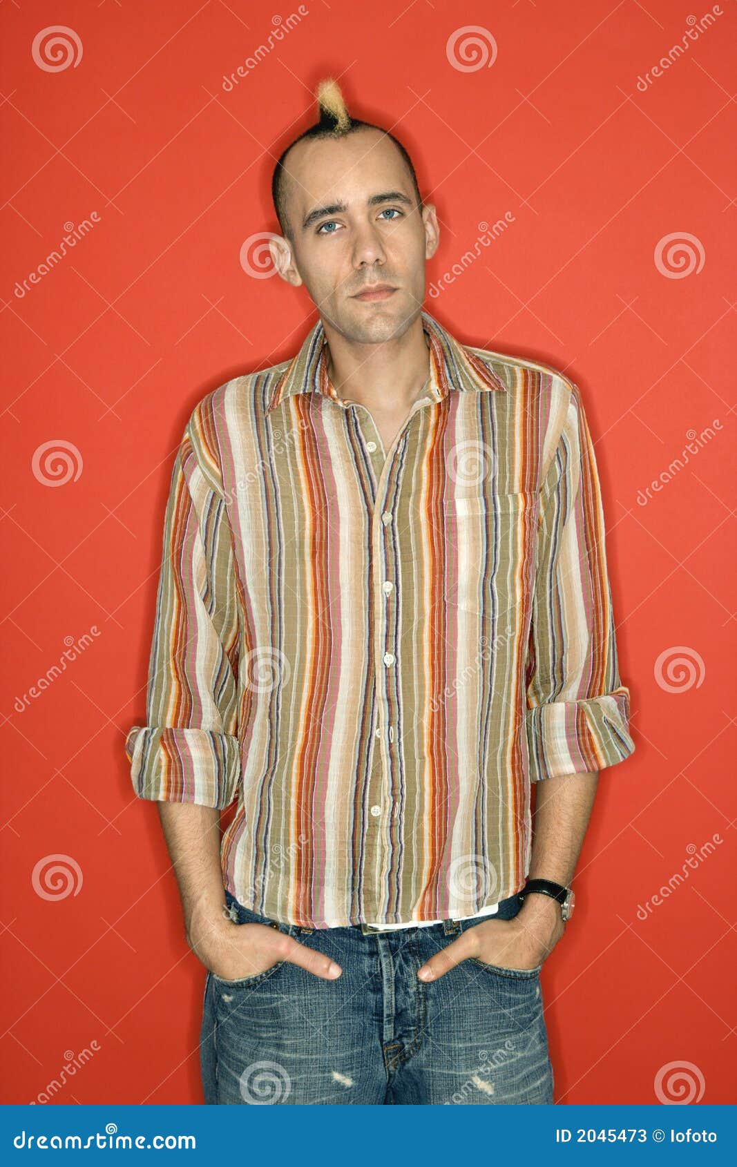 Man with mohawk. stock image. Image of male, indoors, individual - 2045473