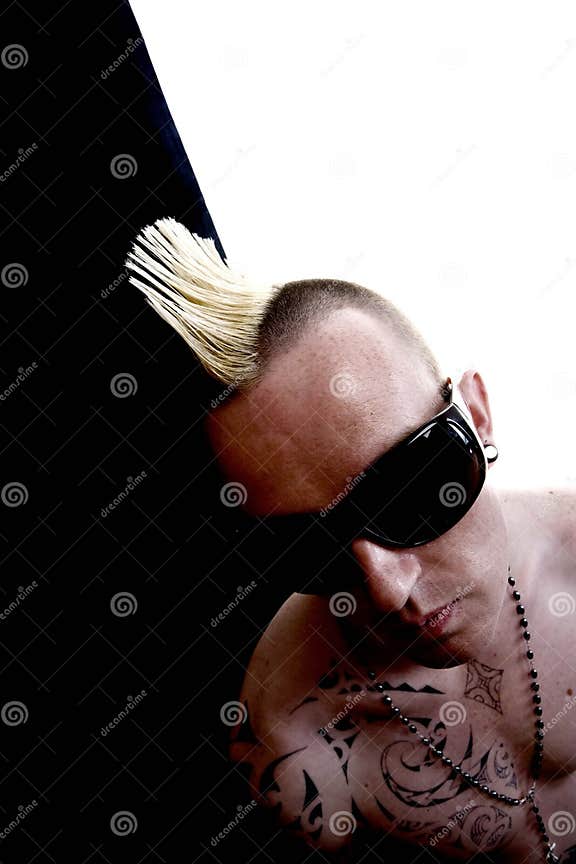 Man with a Mohawk stock image. Image of grunge, tattoo - 6881337