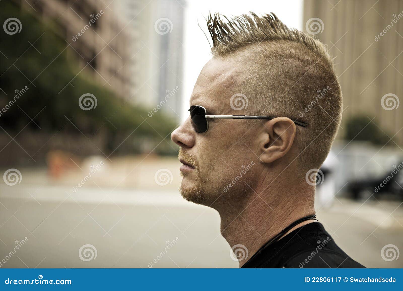 Man with Mohawk Profile stock image. Image of serious - 22806117