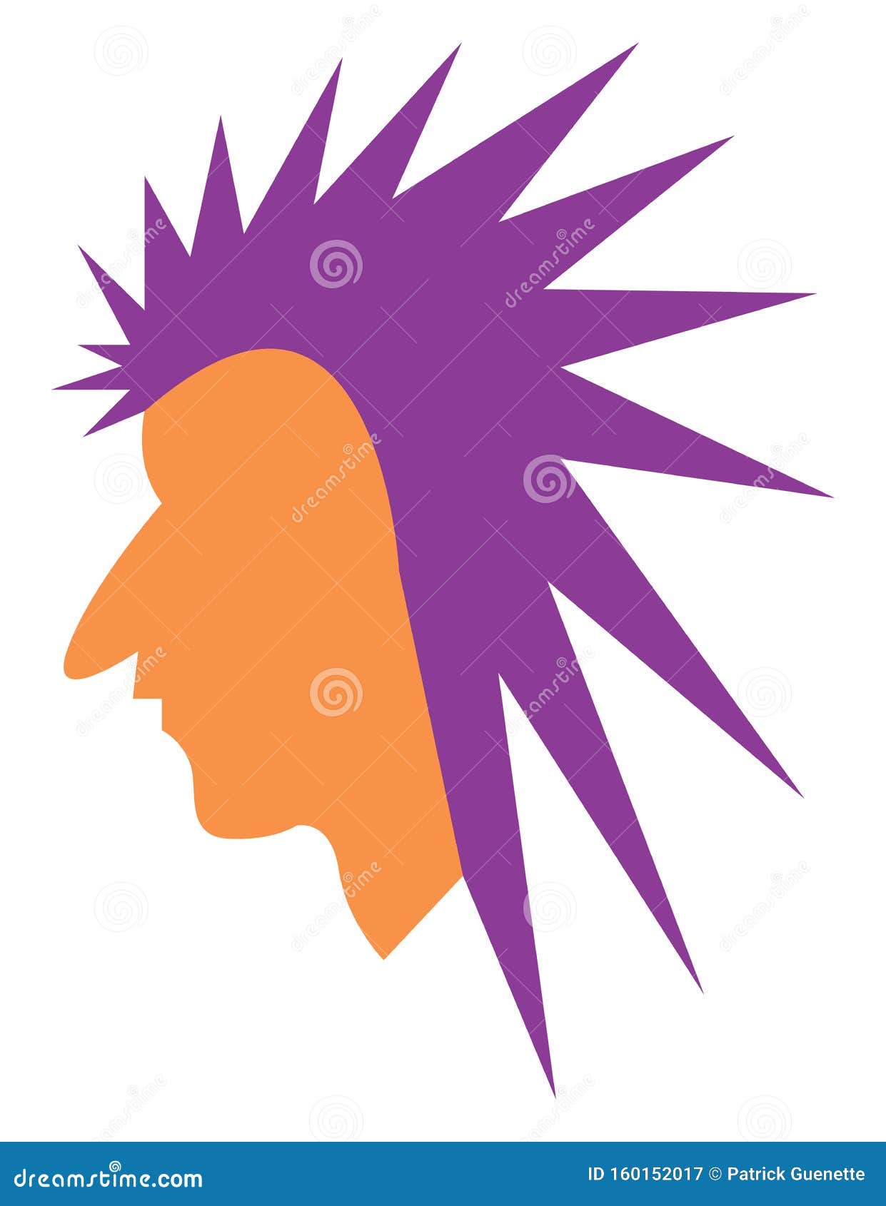 A Man with a Mohawk Vector or Color Illustration Stock Vector ...