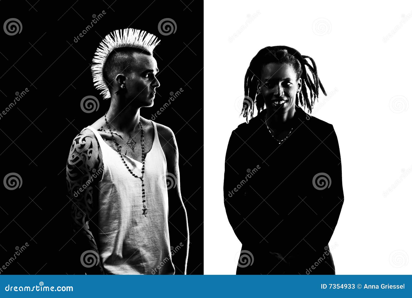 Man with Mohawk and Woman with Dreadlocks Stock Image - Image of ...
