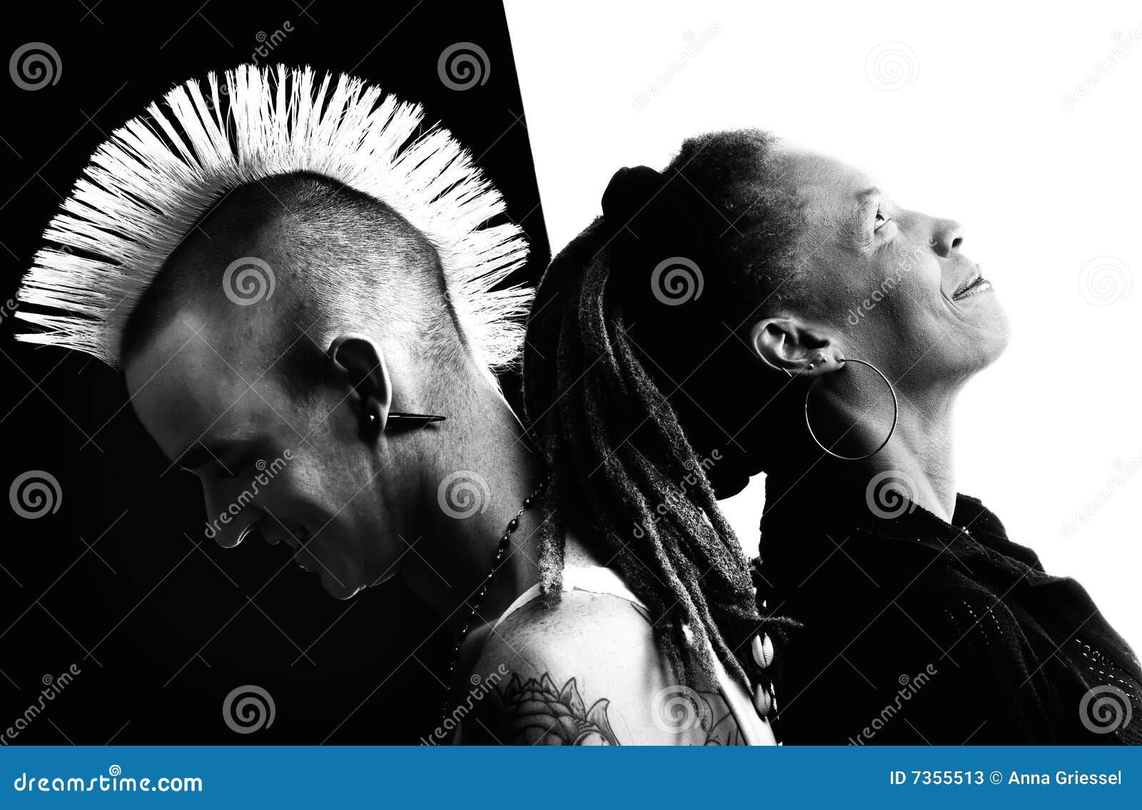 Man with Mohawk and Woman with Dreadlocks Stock Image - Image of woman ...
