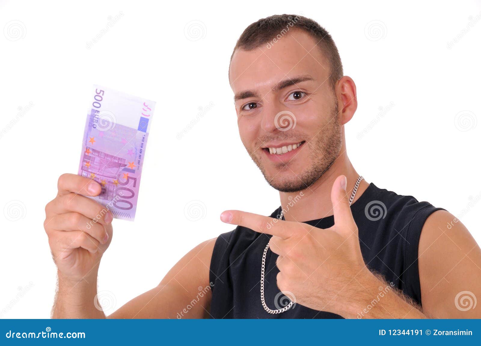 Man with money stock image. Image of human, euro, banknote - 12344191