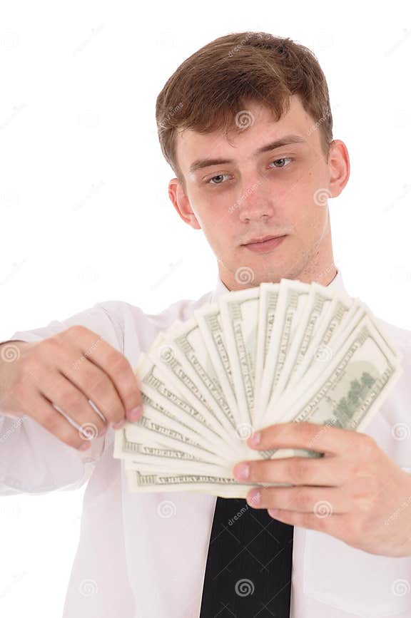 Man with money stock photo. Image of fantail, hand, moneyed - 12747858