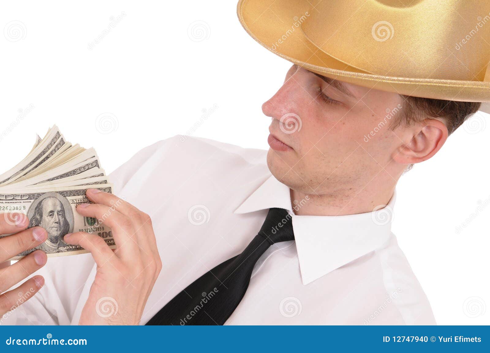 Man with money stock photo. Image of bill, smile, wealthy - 12747940