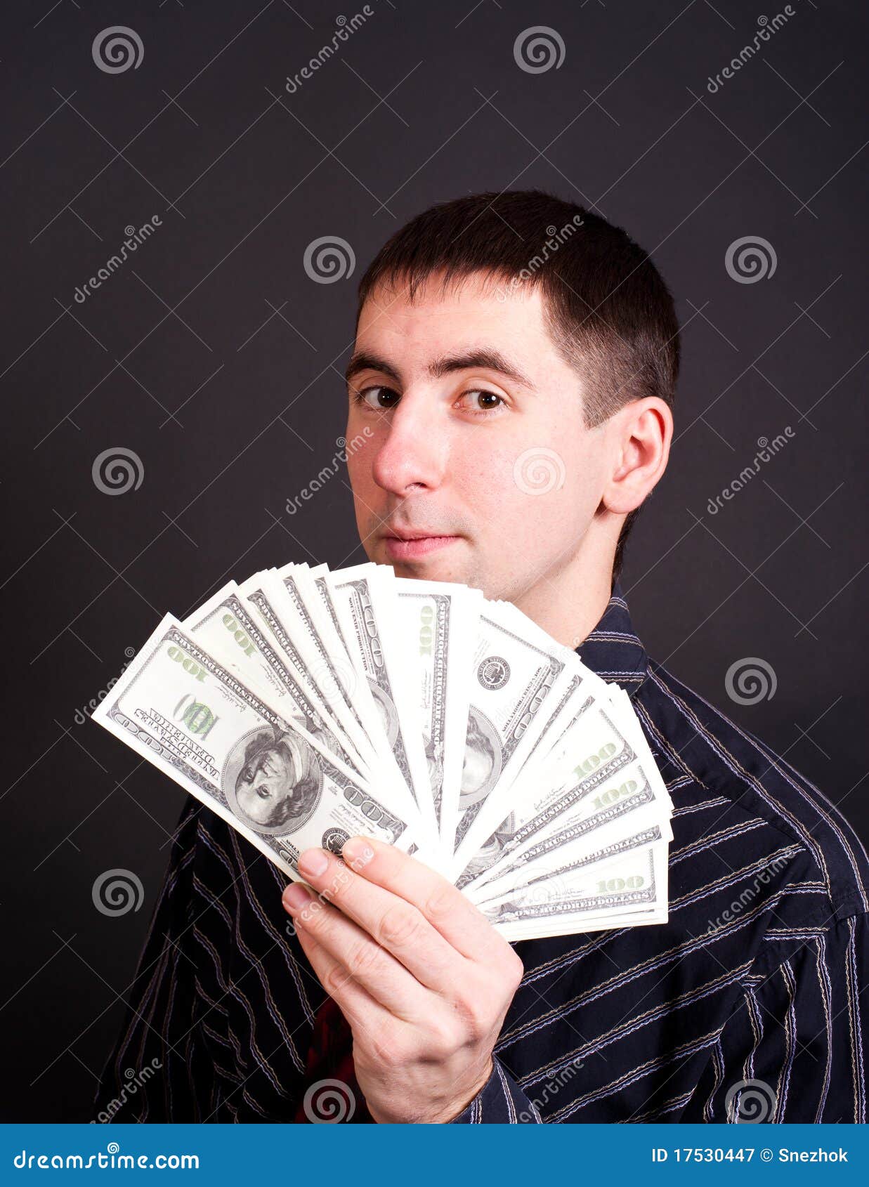 Man with the money stock image. Image of face, dark, paper - 17530447