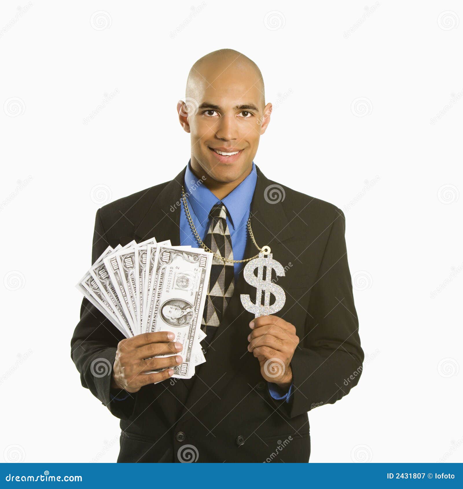 Man with money. stock image. Image of african, indoors - 2431807