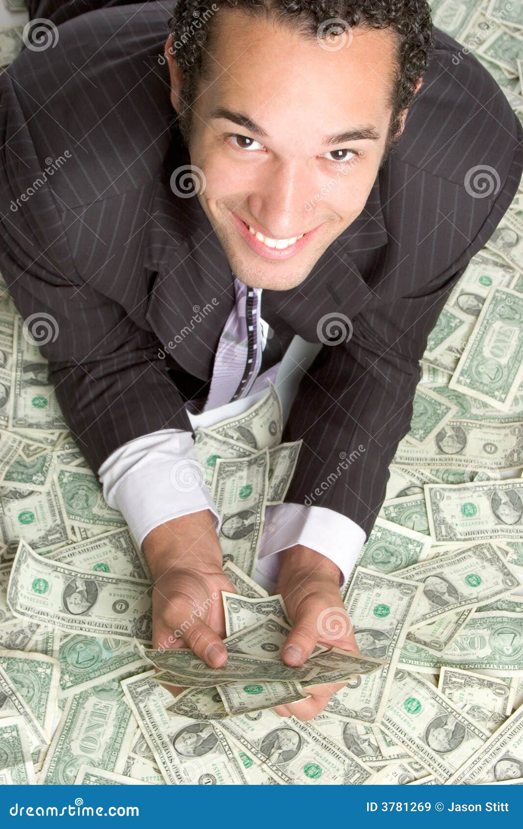 Man with Money stock image. Image of holding, happy, greed - 3781269