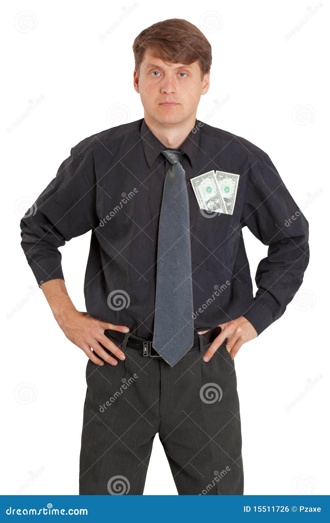 Man with Money Sticking Out of Pocket Stock Photo - Image of necktie ...
