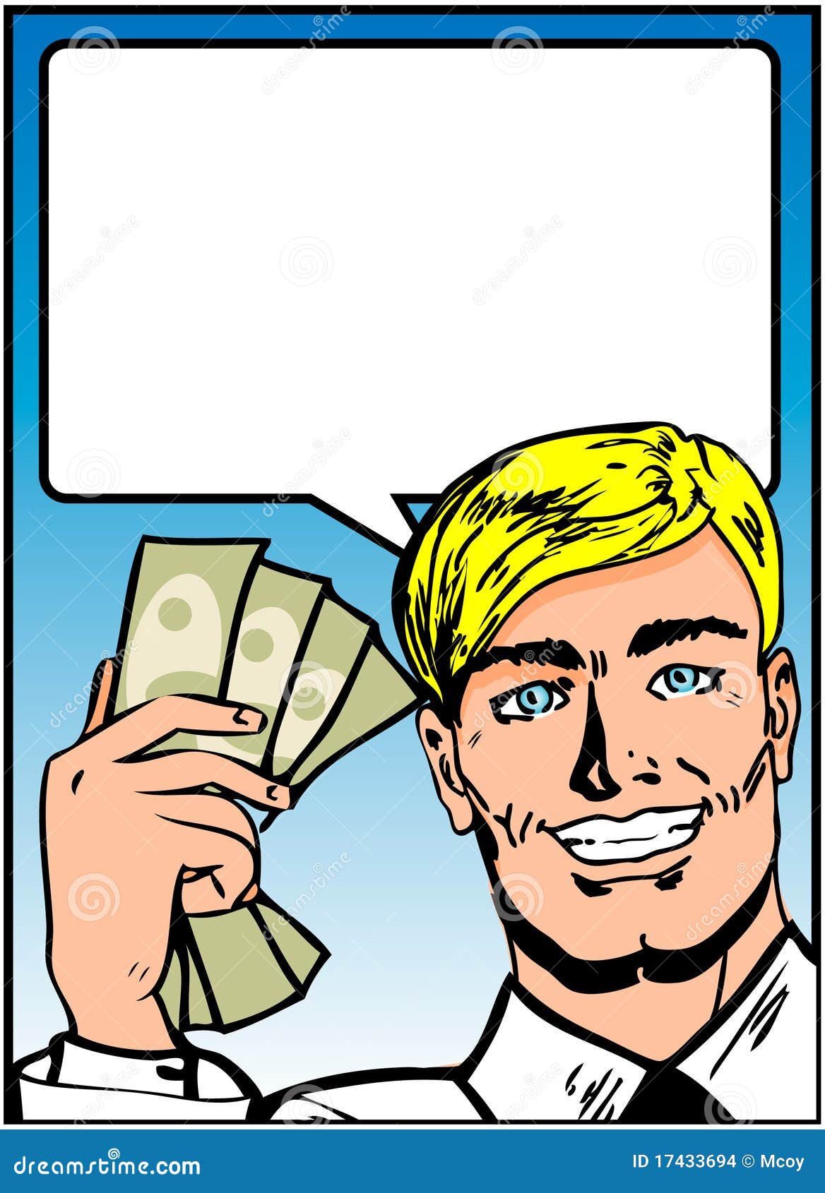 Man with Money Talking stock illustration. Illustration of banner ...