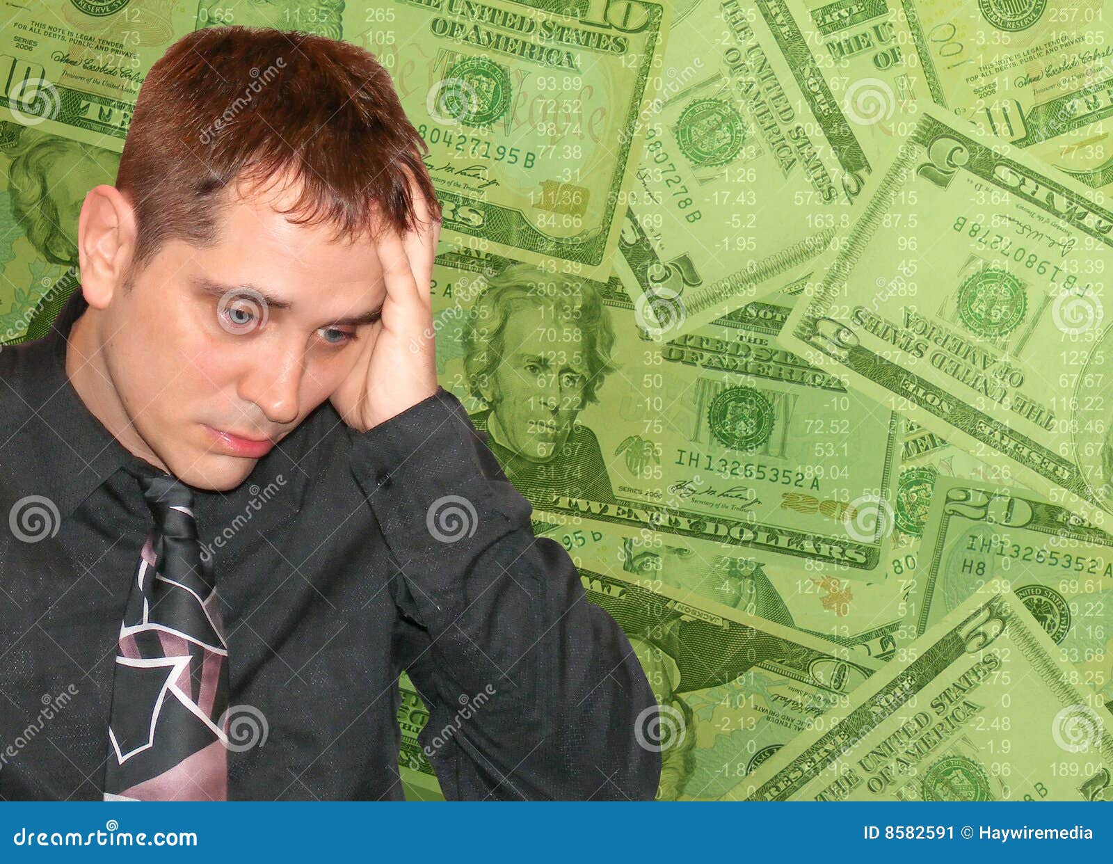 Man with Money Worries stock image. Image of bankruptcy - 8582591