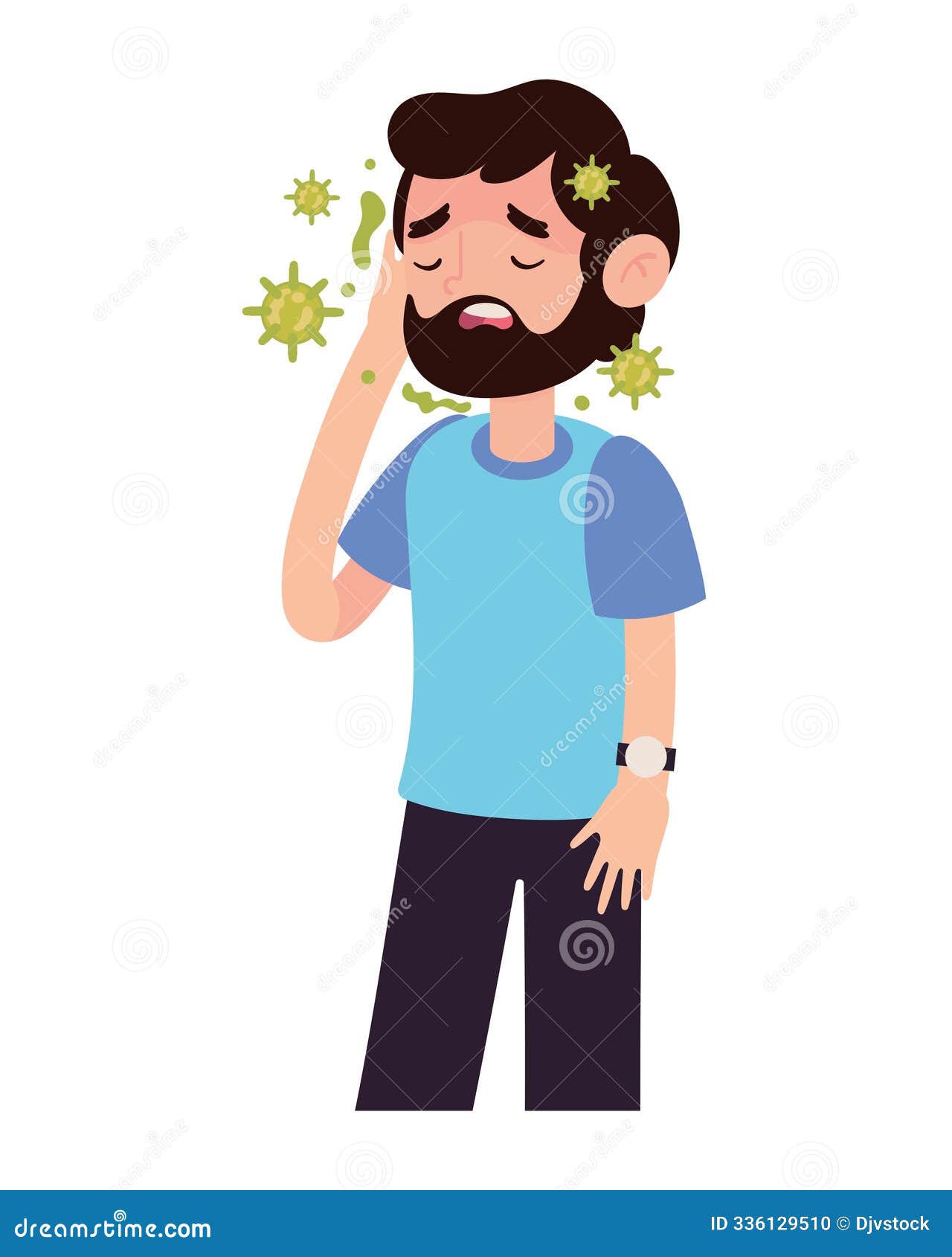 Man with Monkeypox Outbreak Infectious Disease Stock Vector ...
