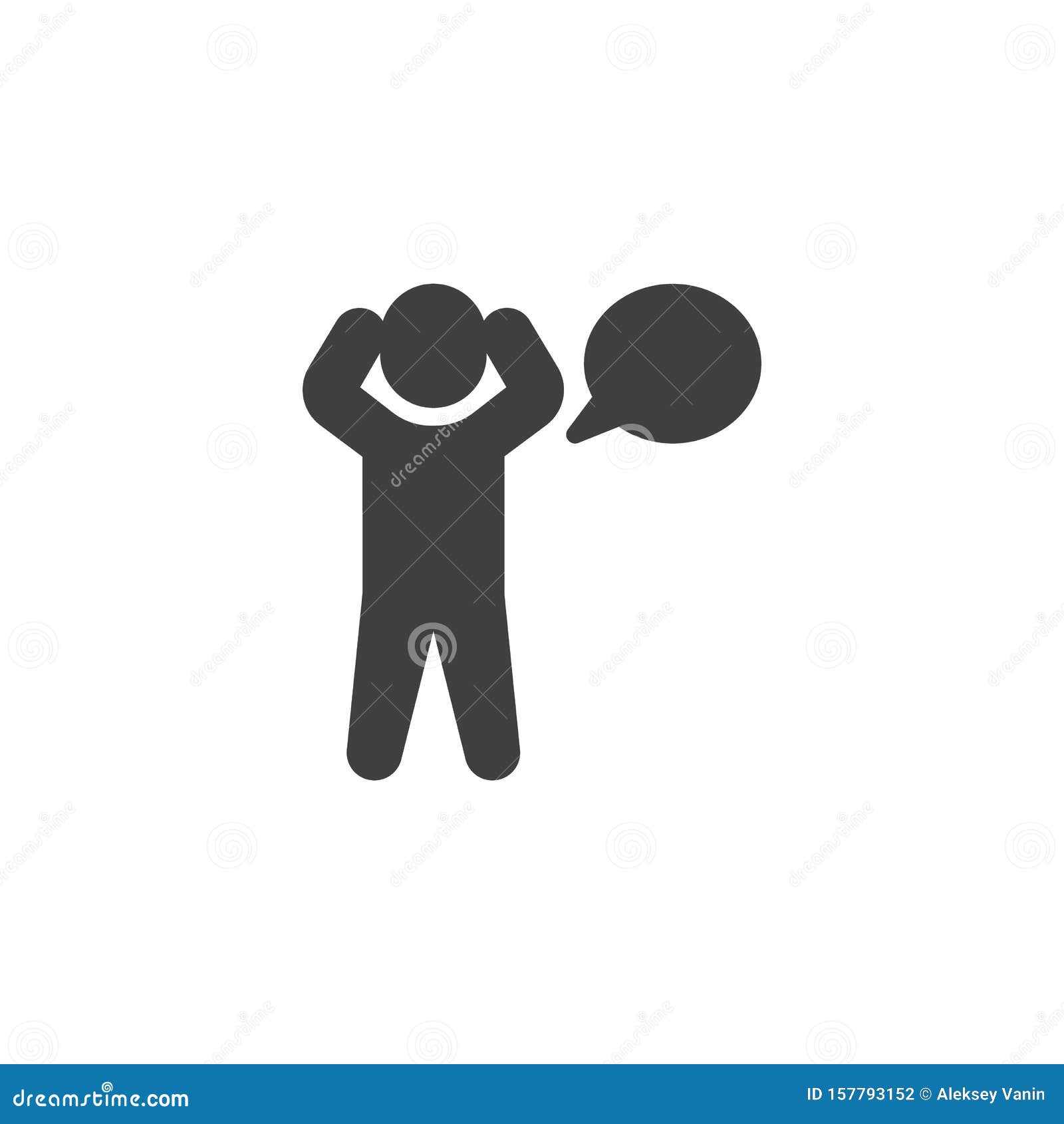Man monologue vector icon stock vector. Illustration of speaker - 157793152