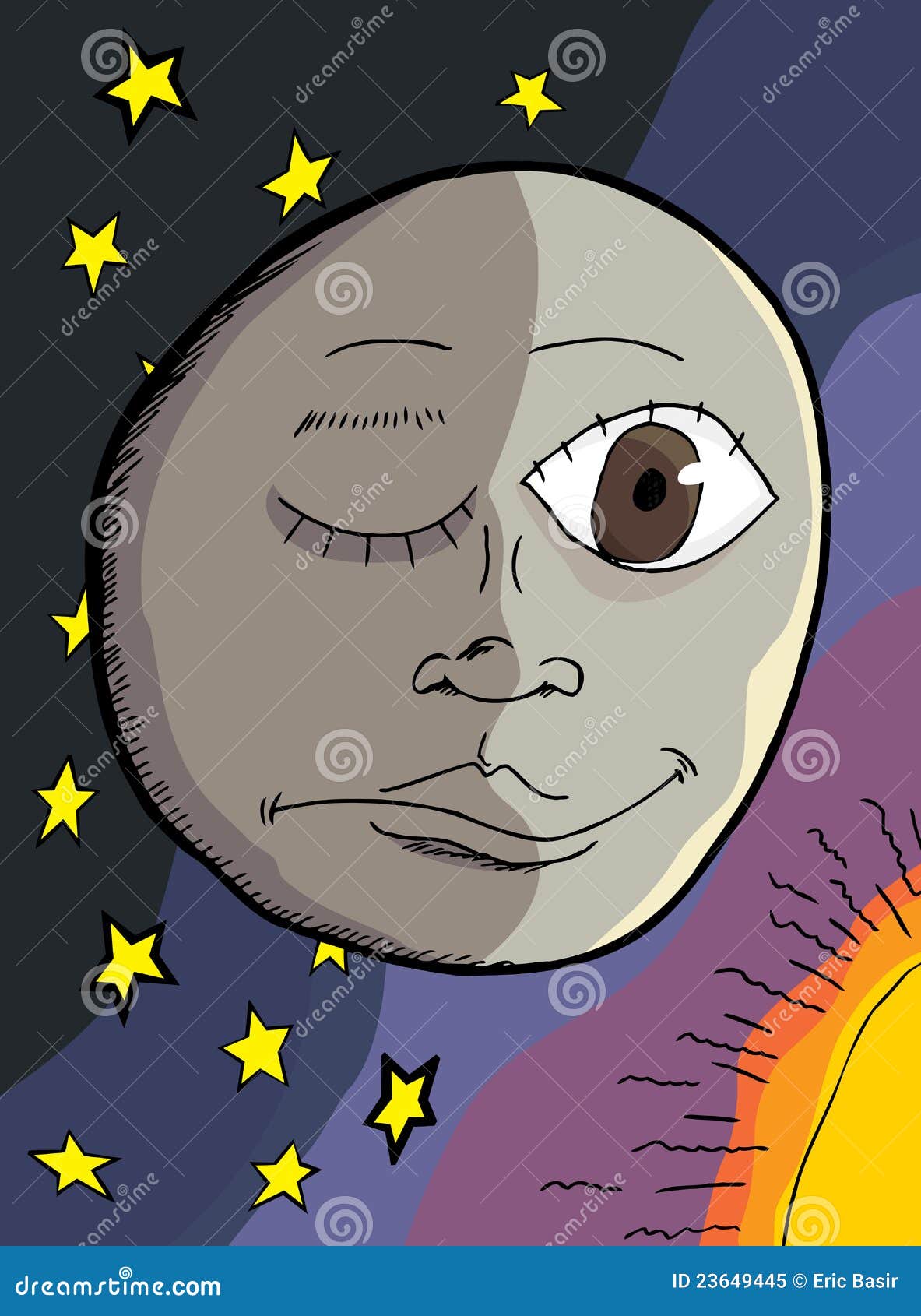 Man on the Moon stock vector. Illustration of cartoon - 23649445