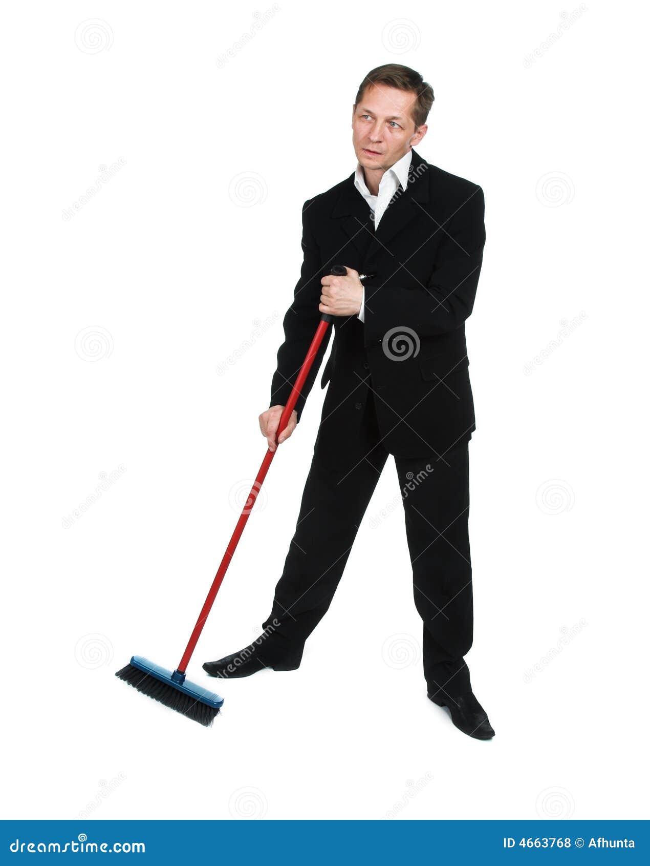 The man with a mop stock photo. Image of serious, clean - 4663768