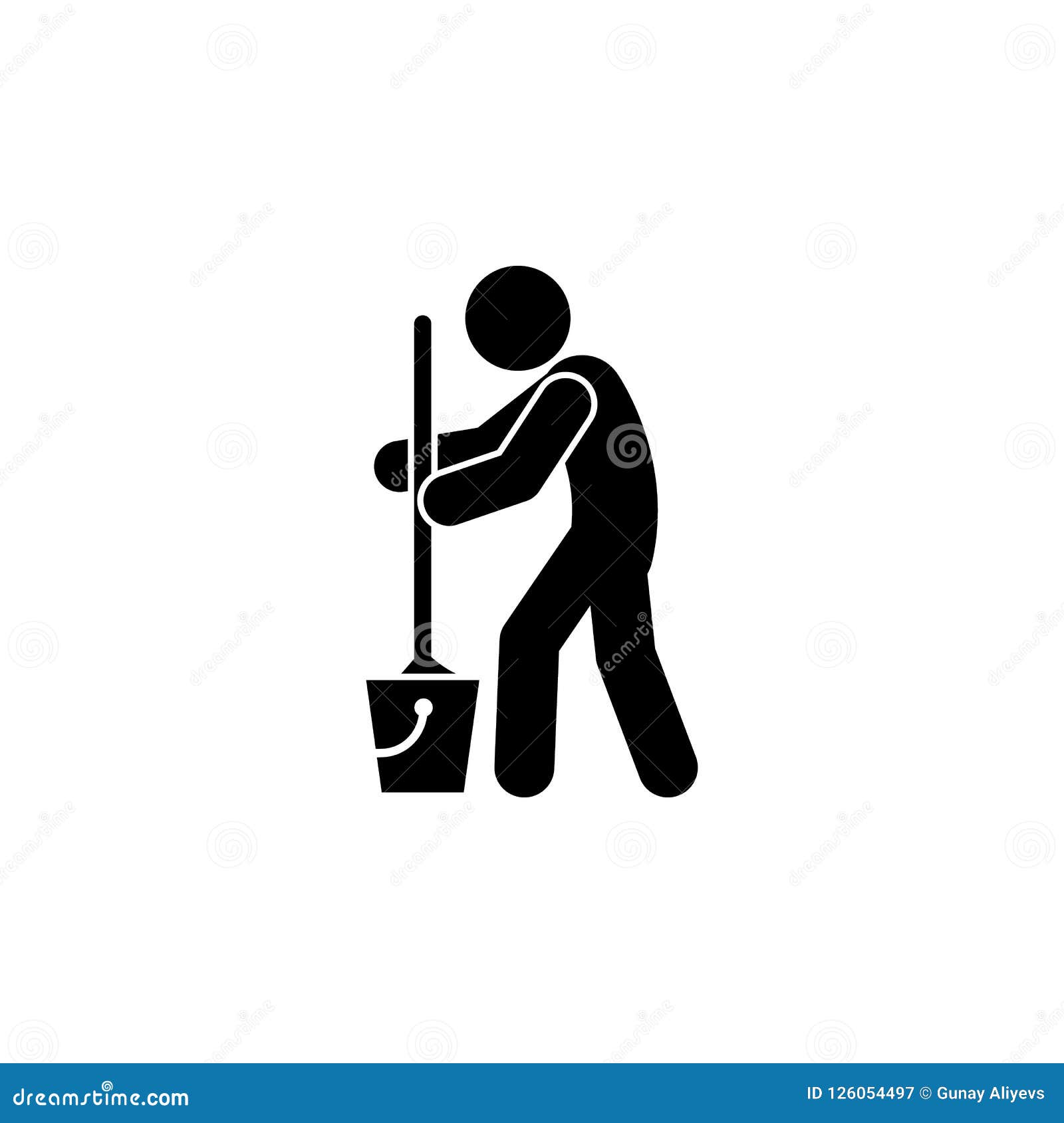 Man Mopping Icon. Element of Man Cleaning Icon for Mobile Concept and ...