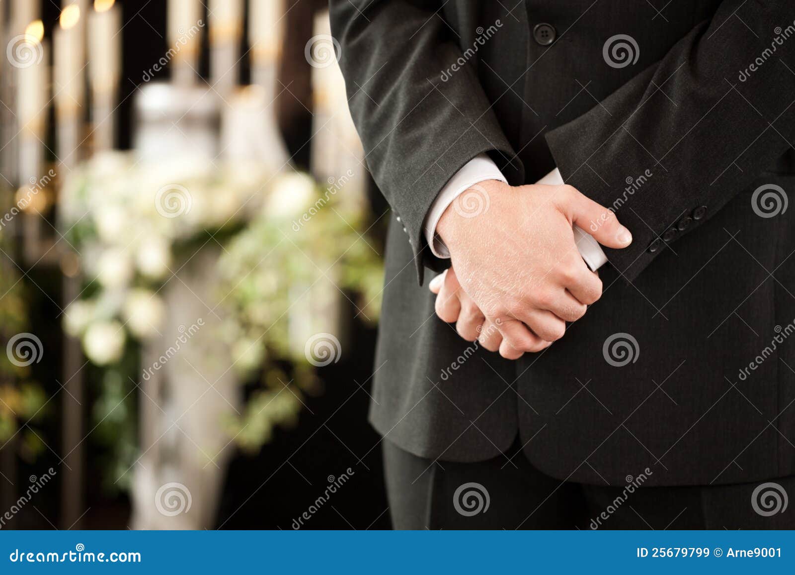 Man or Mortician at Funeral Mourning Stock Image - Image of dying ...