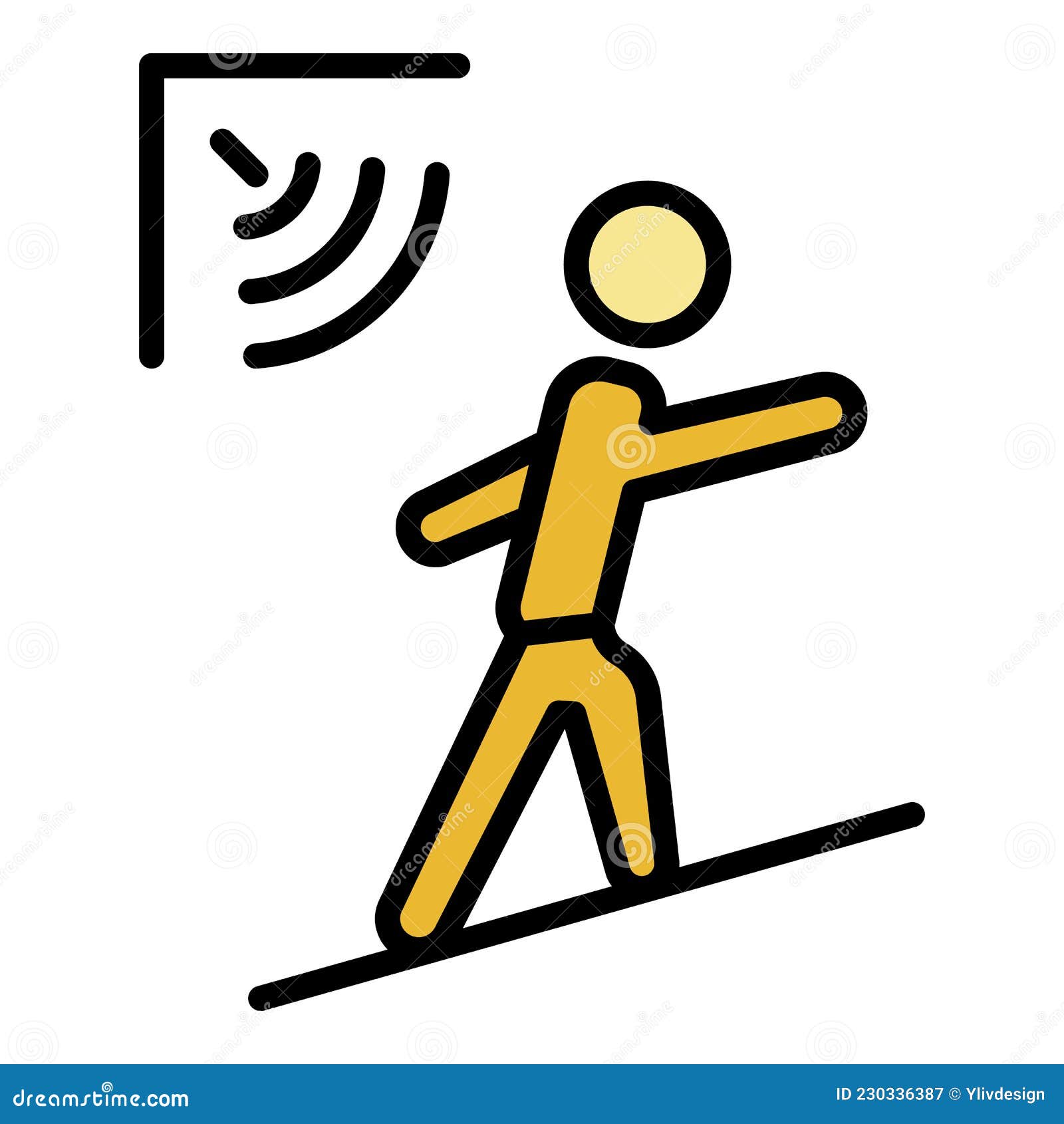 Man Motion Sensor Icon Color Outline Vector Stock Illustration ...