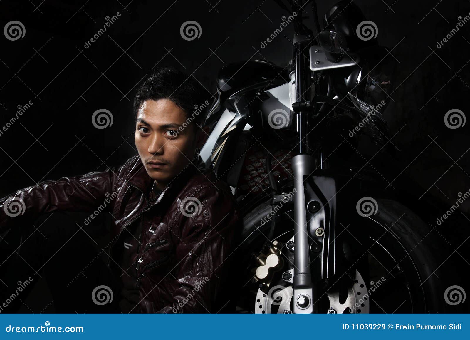 Man and motorcycle stock image. Image of person, masculine - 11039229
