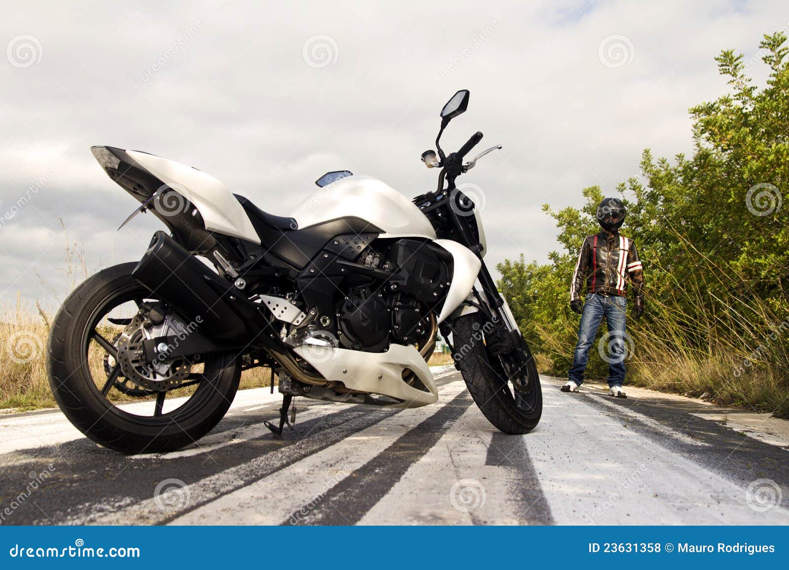 Man with a motorcycle stock photo. Image of driver, countryside - 23631358