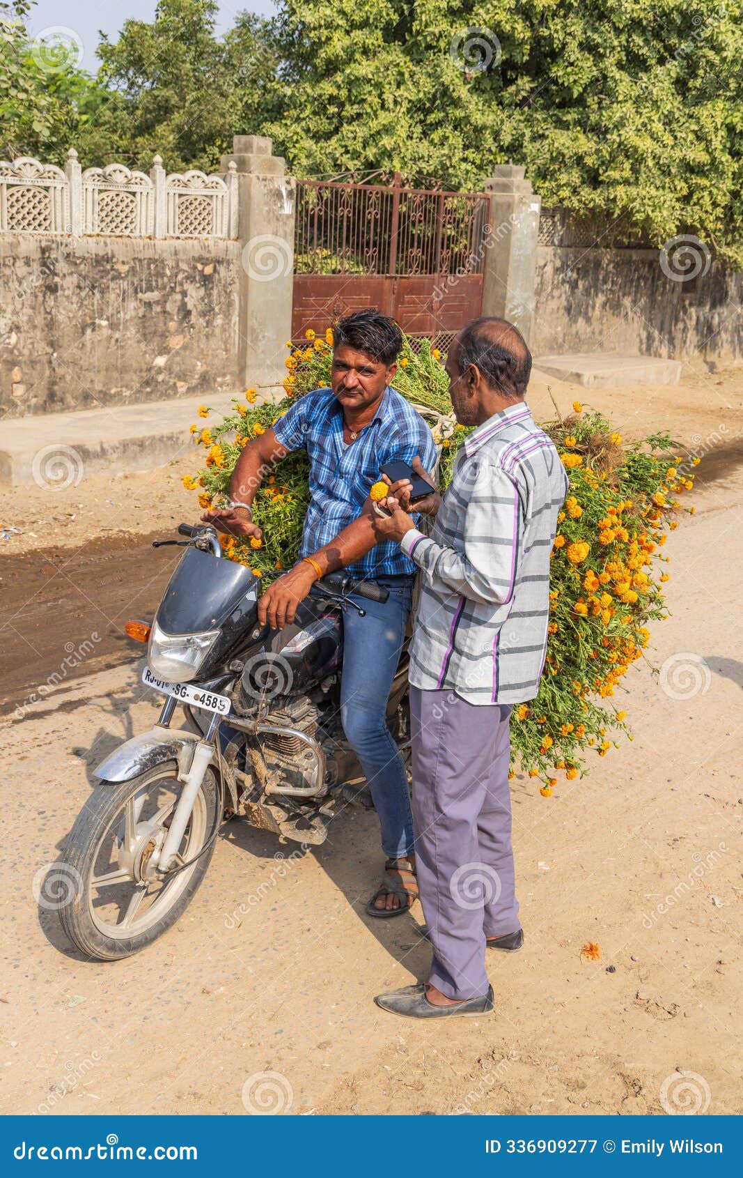 Man on a Motorcycle Loaded with Marigolds Editorial Photography - Image ...