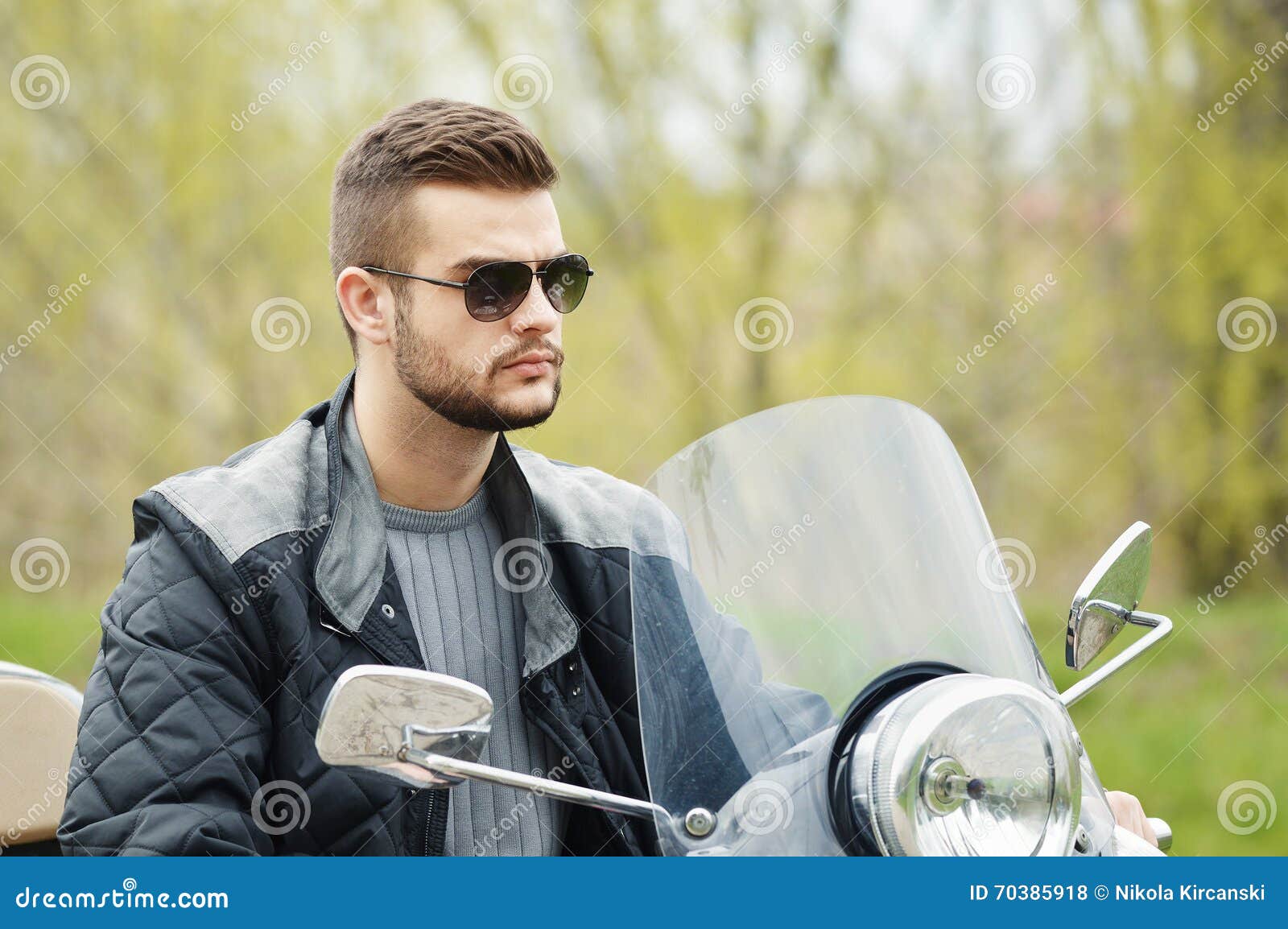 Man on the motorcycle. stock photo. Image of adult, view - 70385918