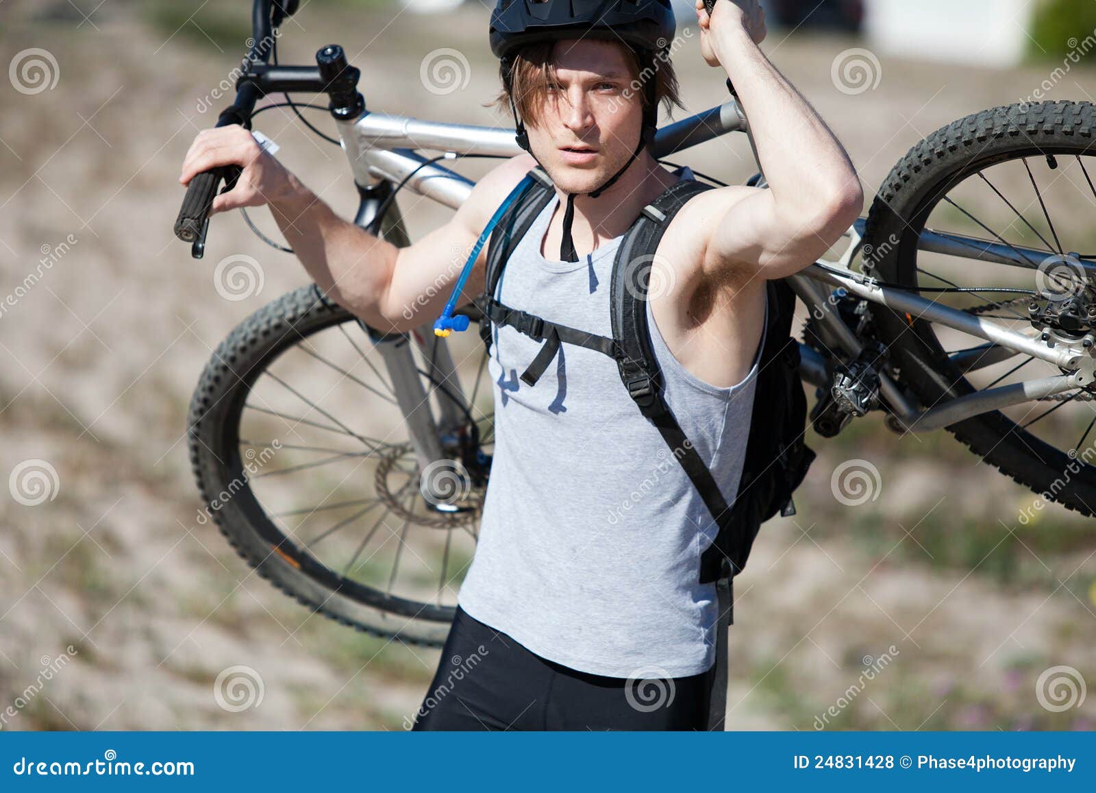 Man mountain bike stock photo. Image of metal, adult - 24831428