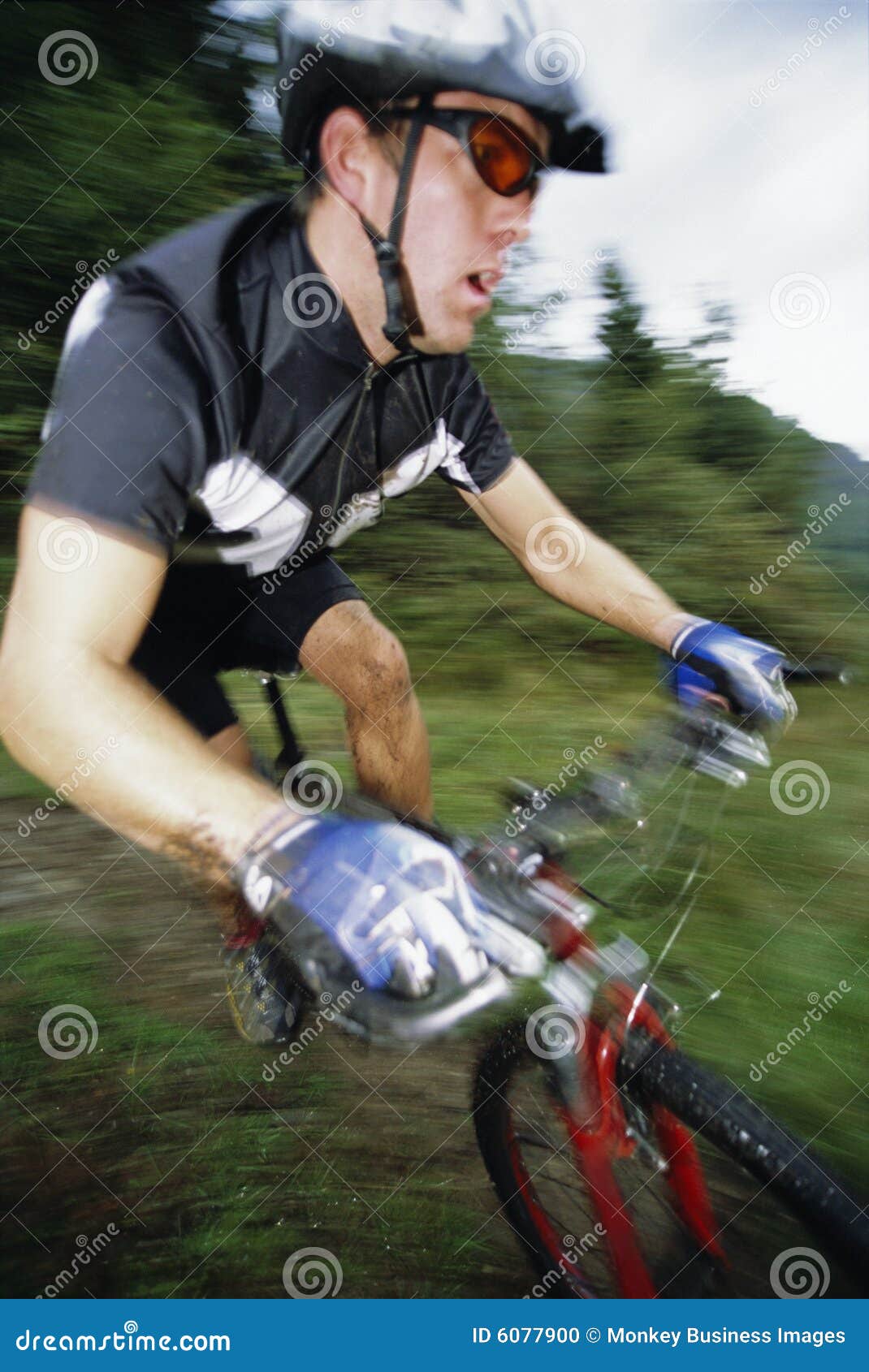Man mountain biking stock photo. Image of cycling, motion - 6077900