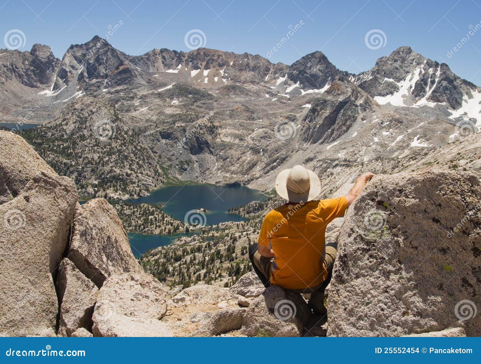 Man on Mountain Overlook stock photo. Image of outdoors - 25552454