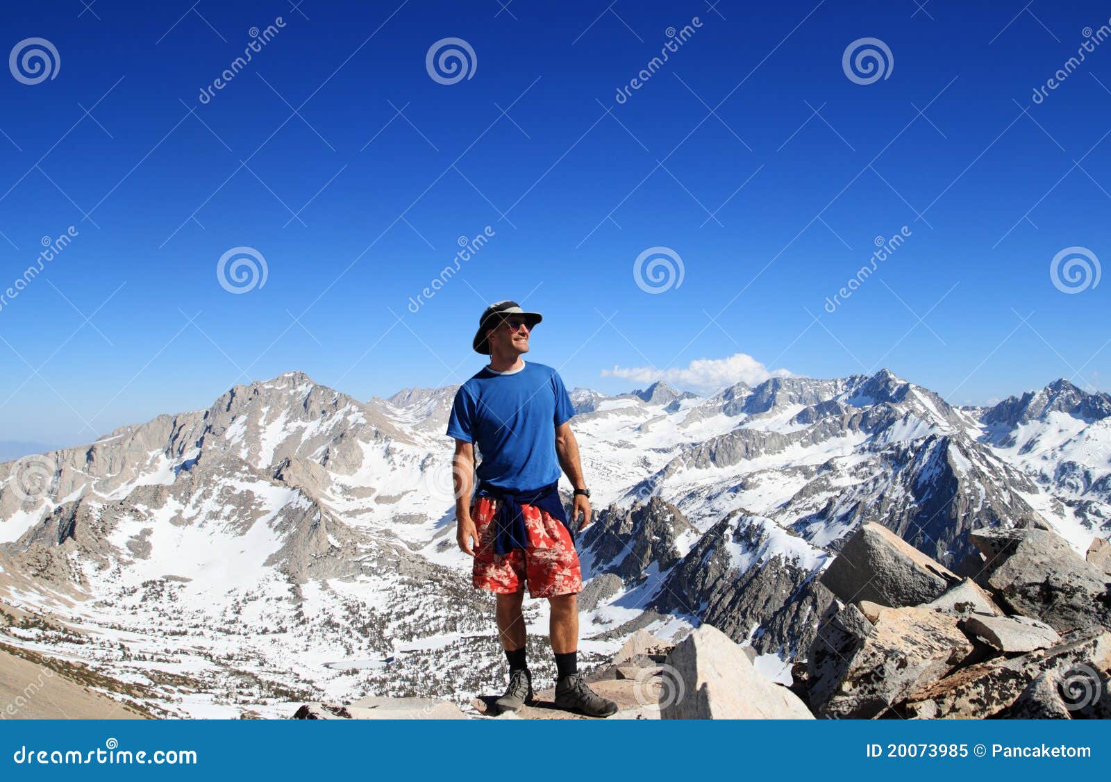 Man on mountain top stock image. Image of athletic, kings - 20073985