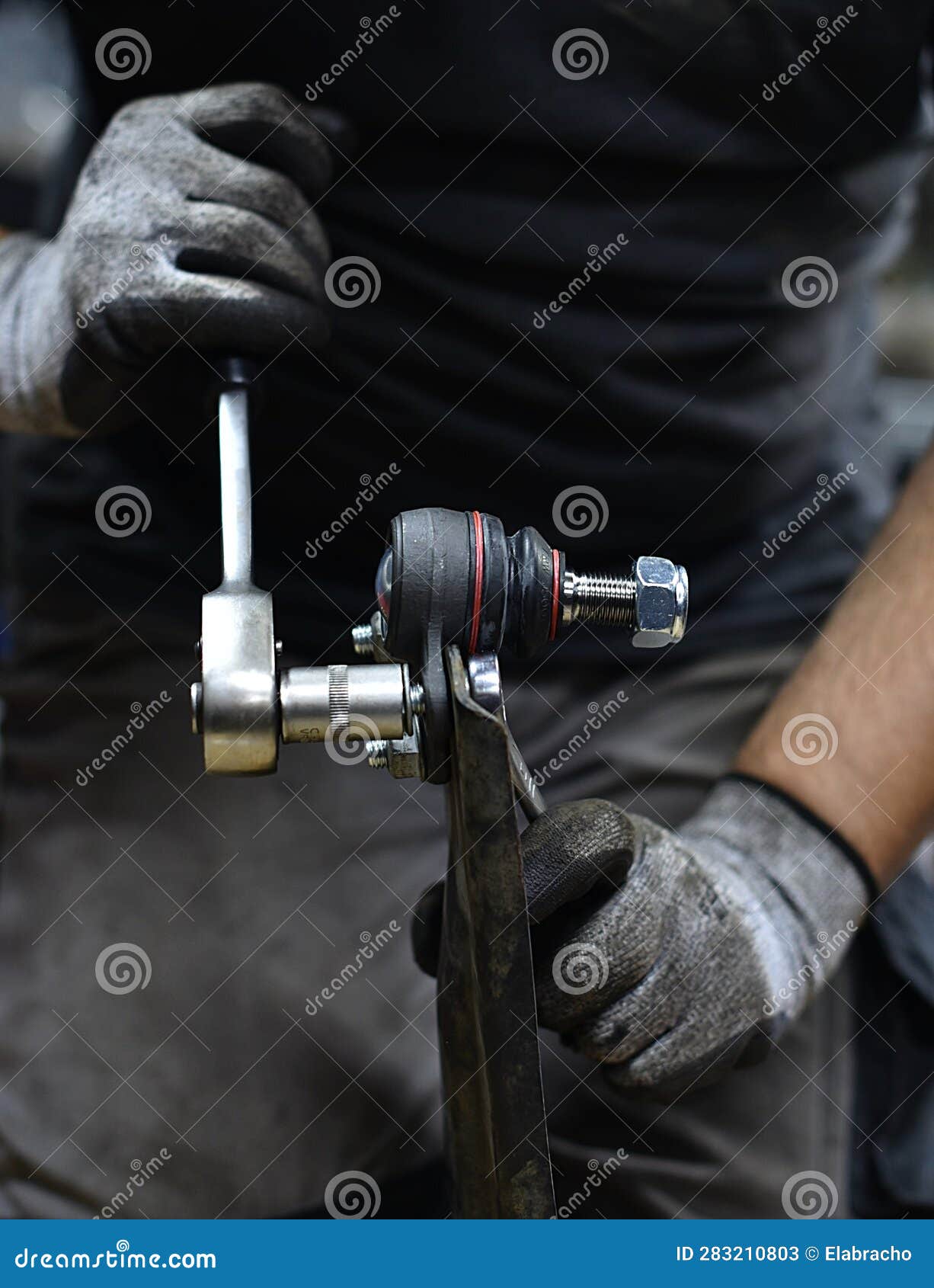 Mounting Tle Lower Pins on the Chassis Arm Stock Image - Image of iron ...