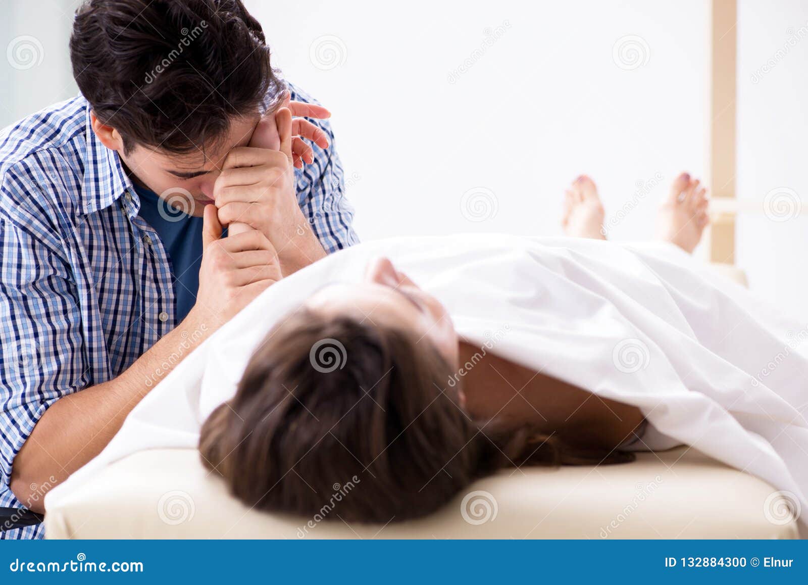 The Man Mourning His Dead Wife Stock Photo - Image of death, ceremony ...