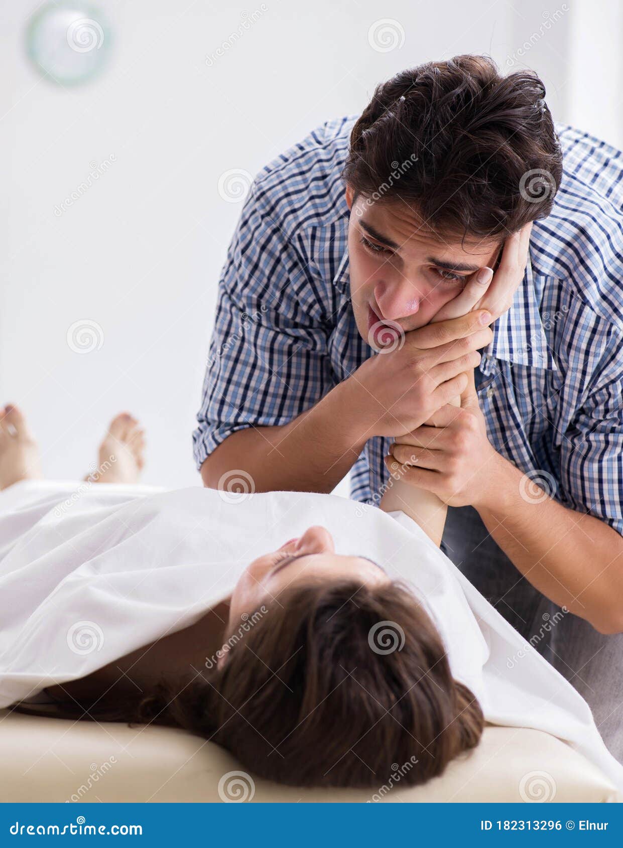 Man mourning his dead wife stock photo. Image of deceased - 182313296