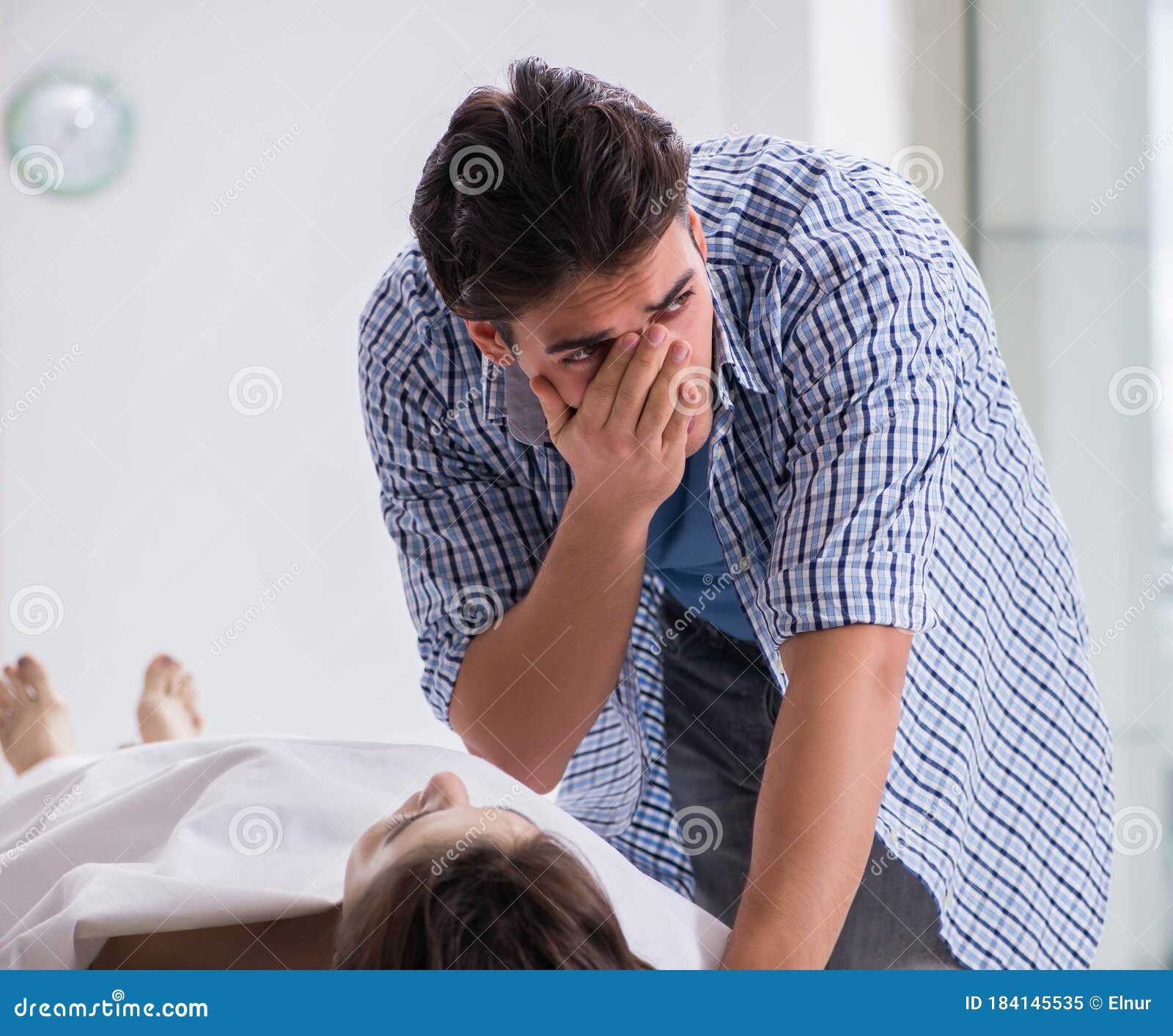 Man mourning his dead wife stock image. Image of crime - 184145535