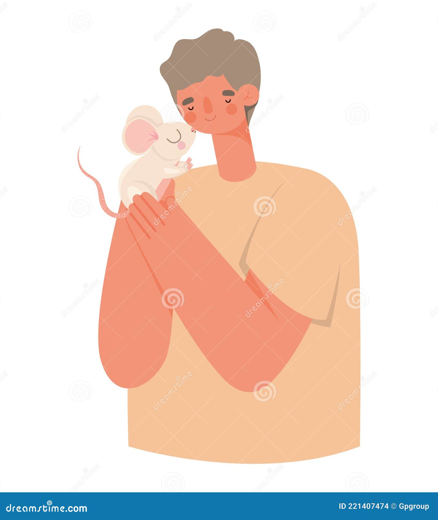 Man and mouse stock vector. Illustration of mousy, gentleman - 221407474
