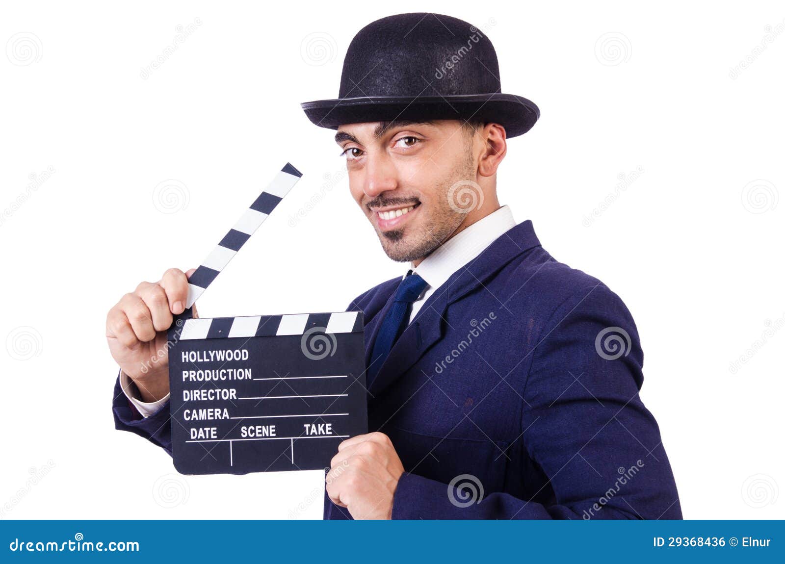 Man with movie clapper stock photo. Image of actor, entertainment ...