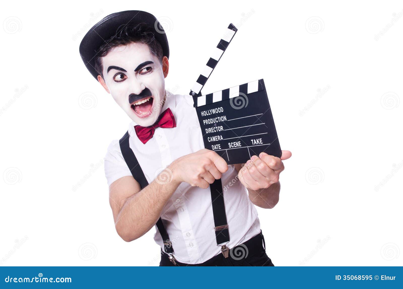 Man with movie clapper stock image. Image of humour, famous - 35068595