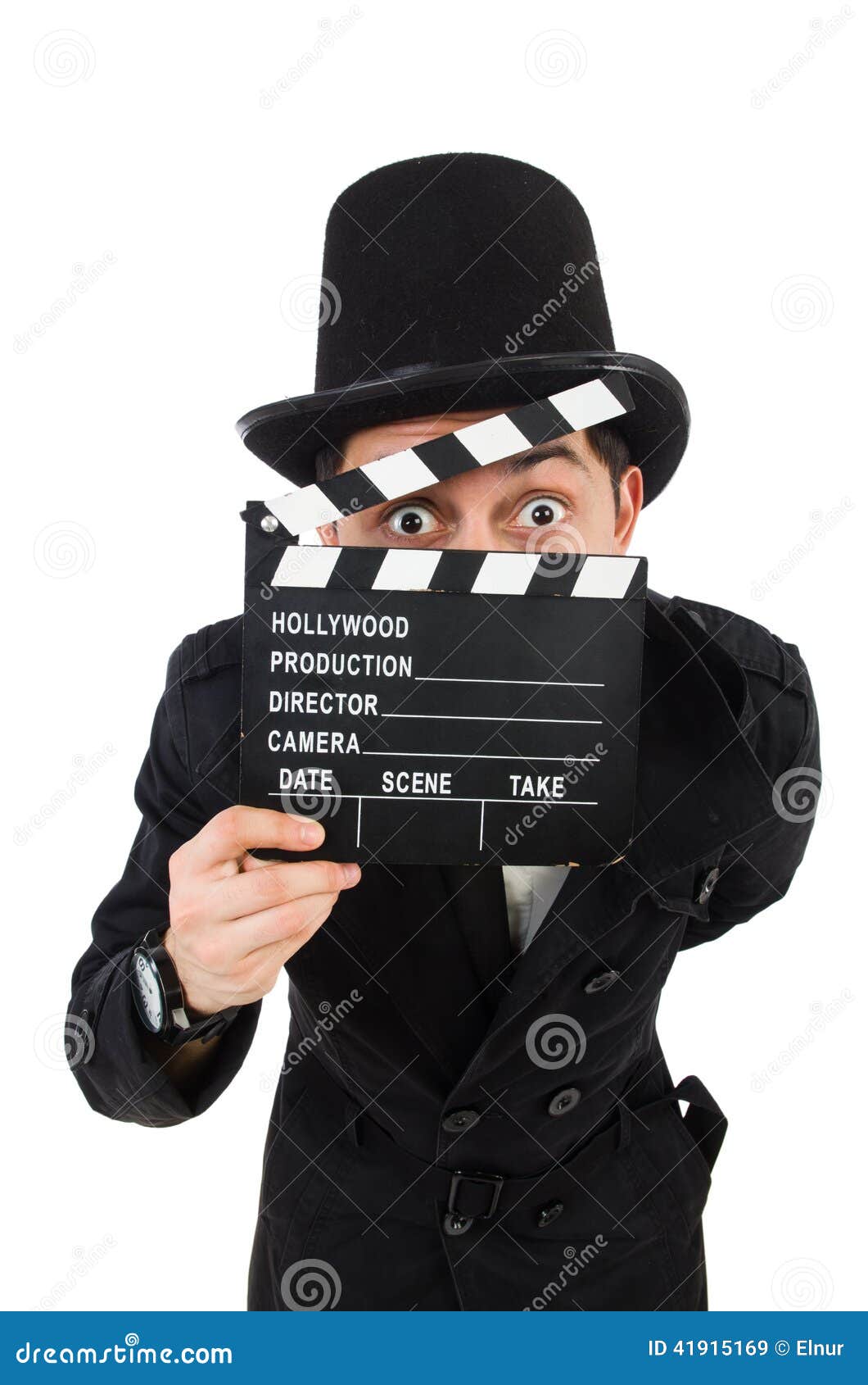 Man with Movie Clapper Isolated Stock Image - Image of hollywood ...