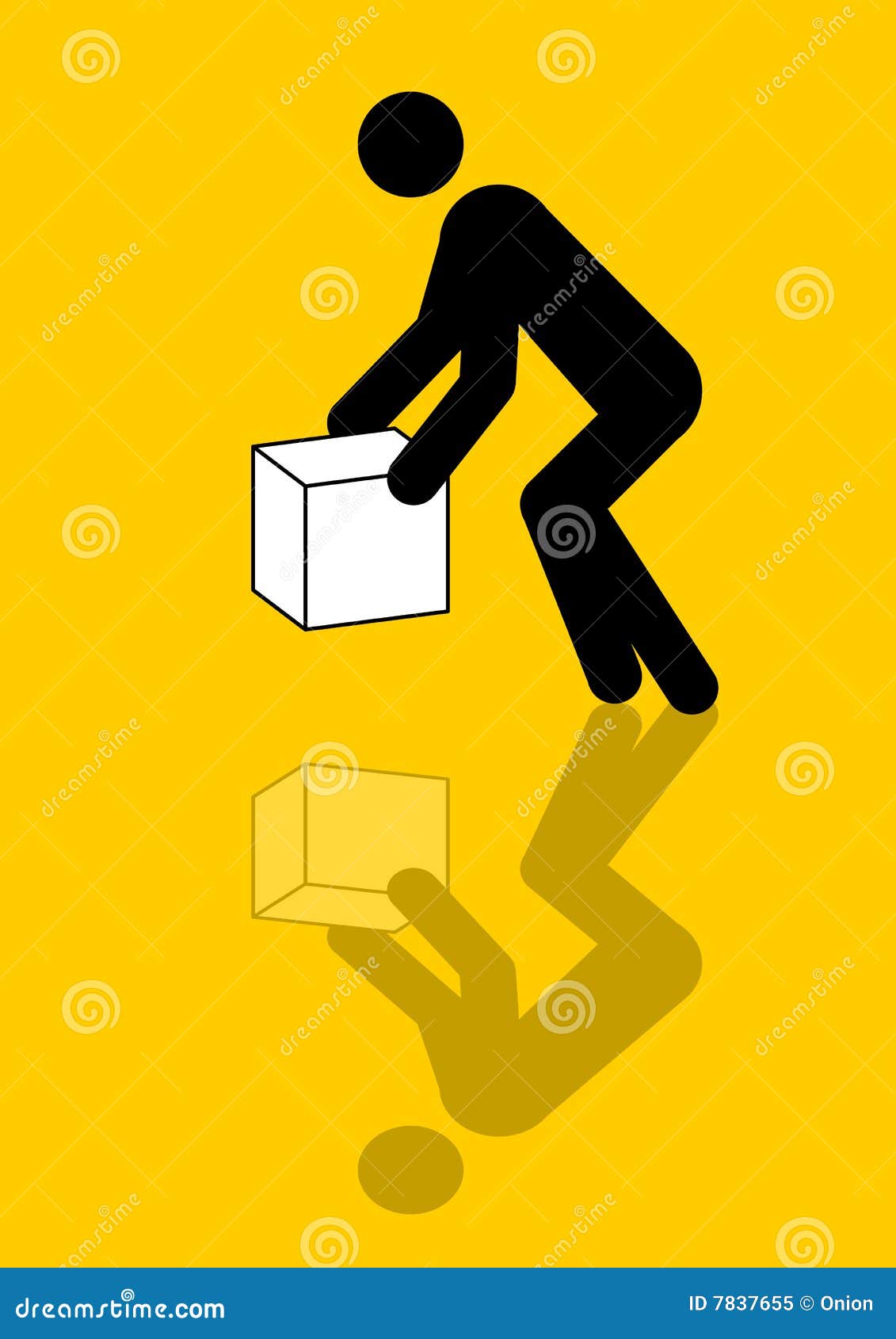 Man moving box graphic stock illustration. Illustration of heavy - 7837655