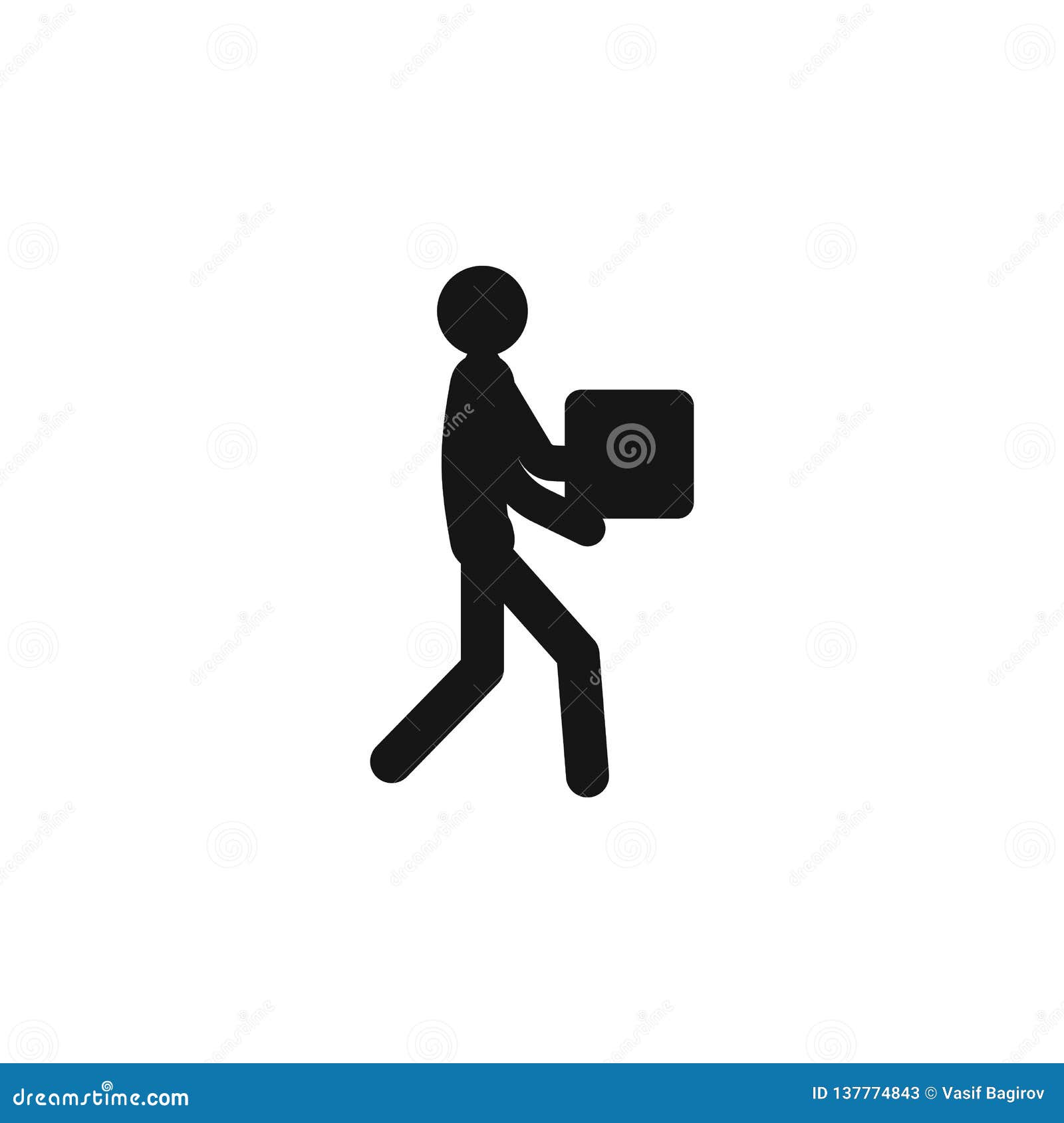 Man Moving Box Pictogram Icon Illustration Design. Man Moving Box Stock ...