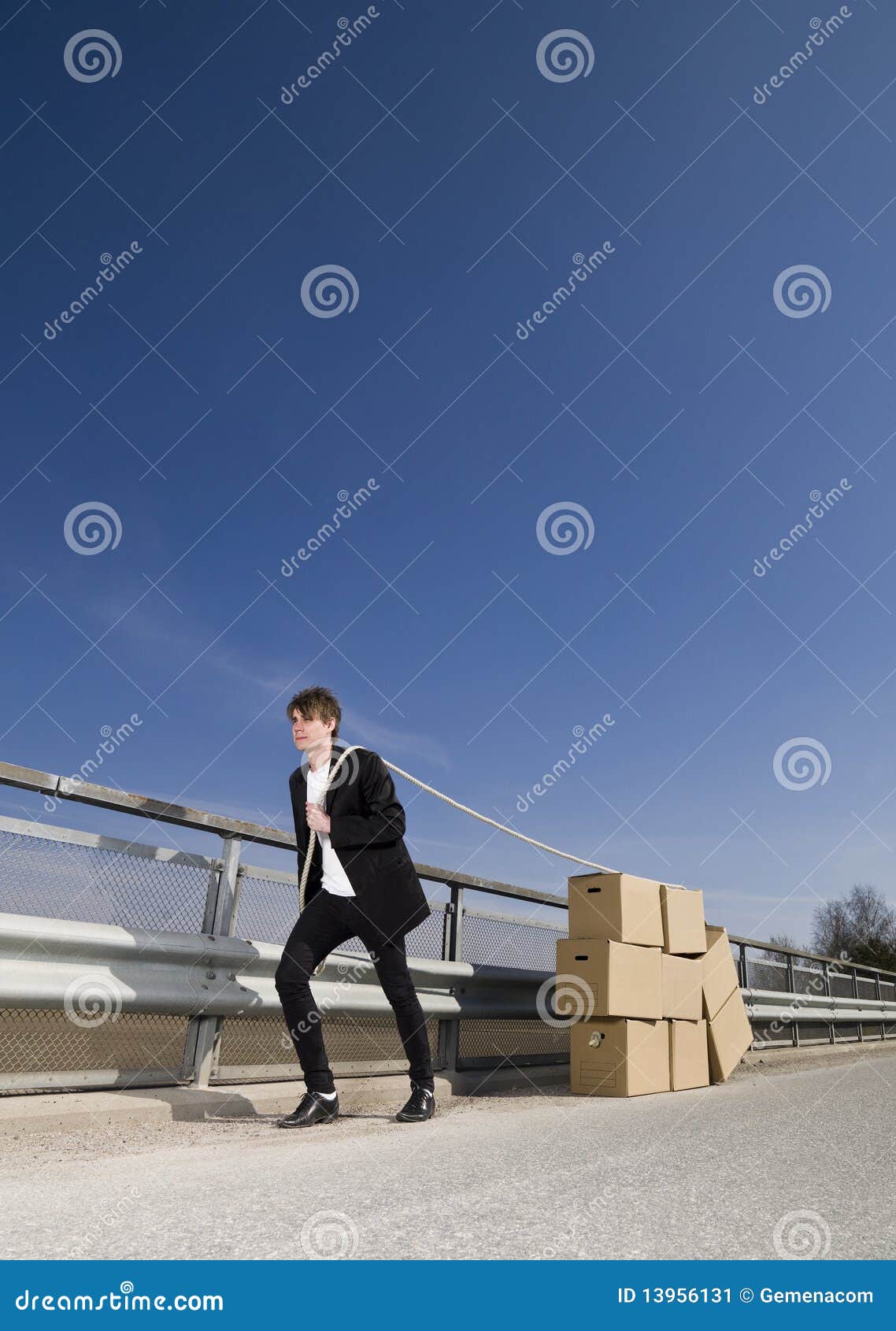 Man with Moving Boxes stock image. Image of male, horizontal - 13956131
