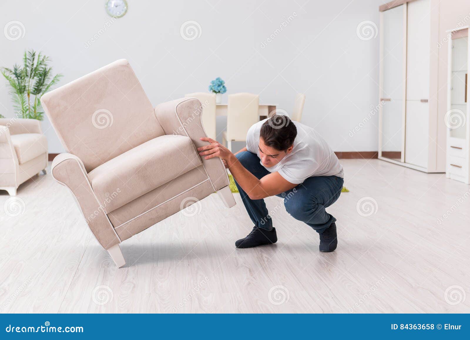 The Man Moving Furniture at Home Stock Photo - Image of home ...