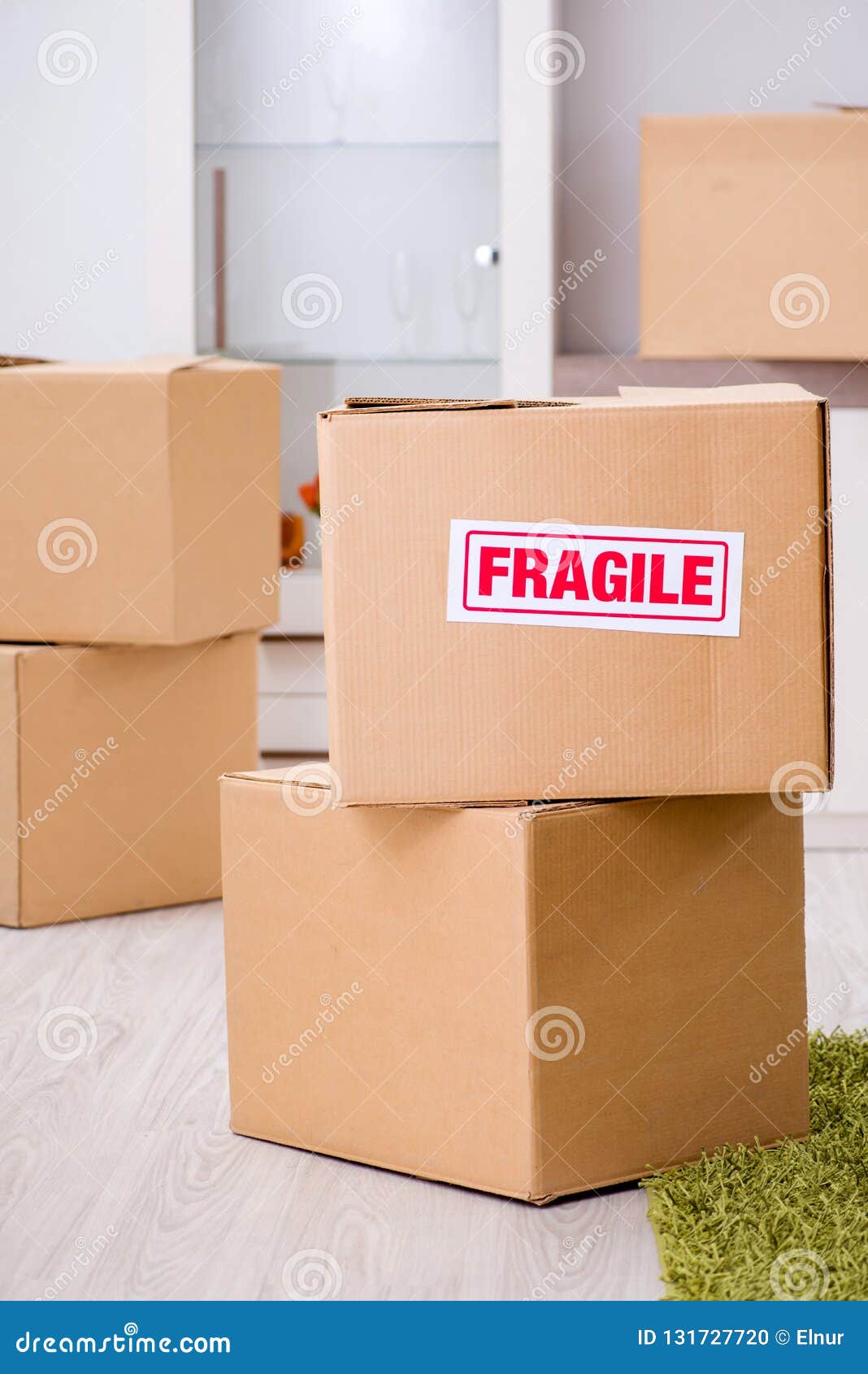 The Man Moving House and Relocating with Fragile Items Stock Photo ...