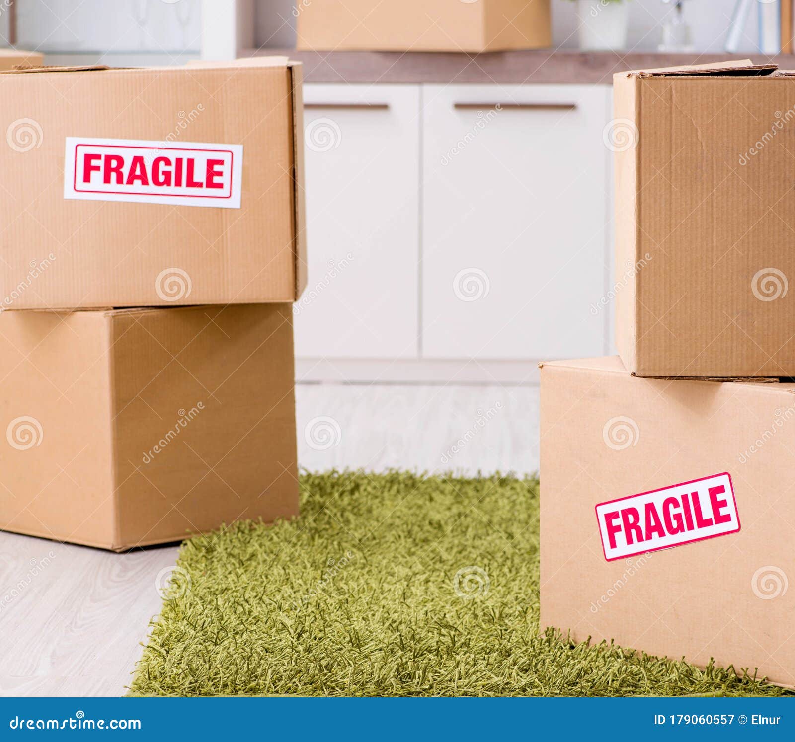 Man Moving House and Relocating with Fragile Items Stock Image - Image ...