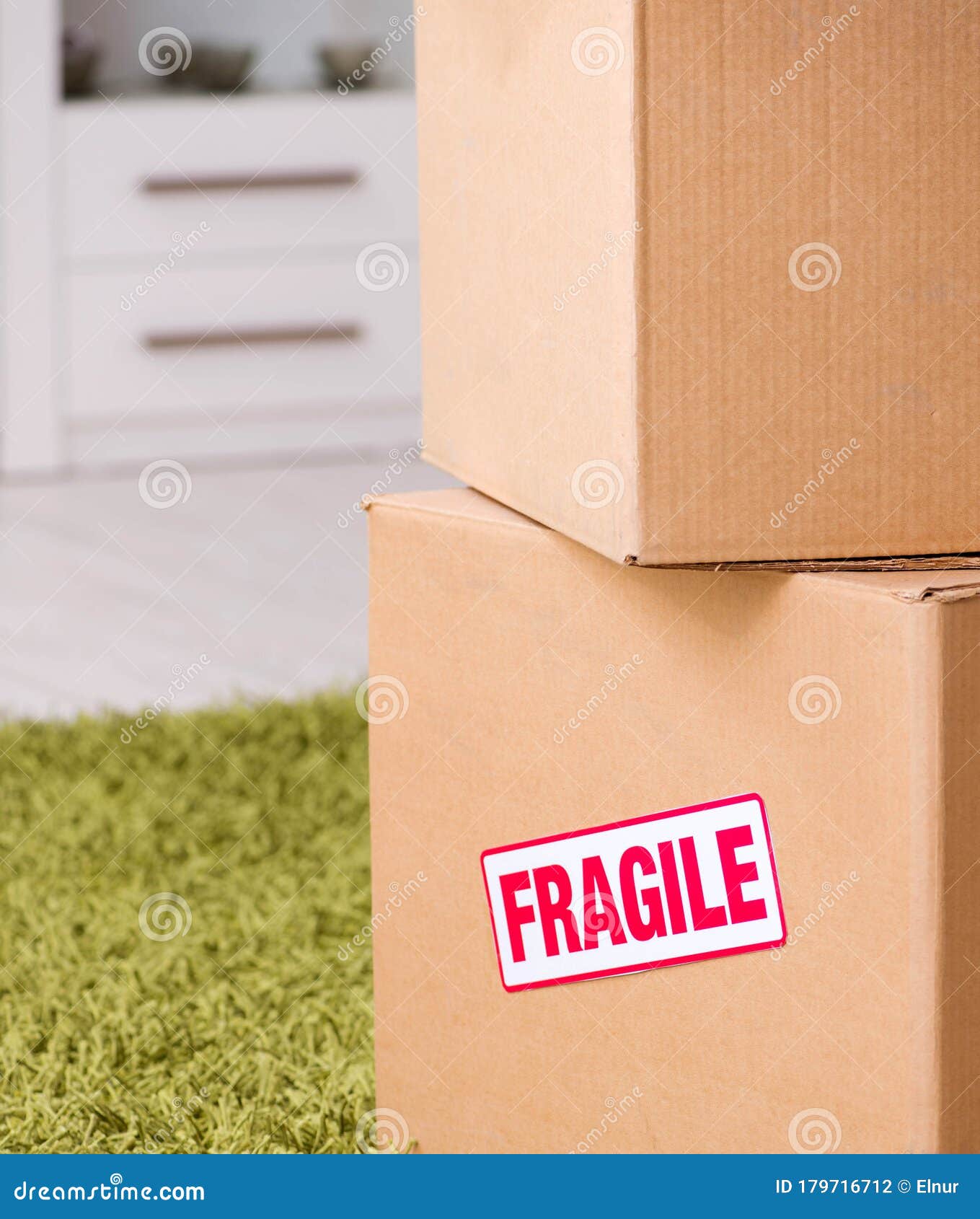 Man Moving House and Relocating with Fragile Items Stock Photo - Image ...