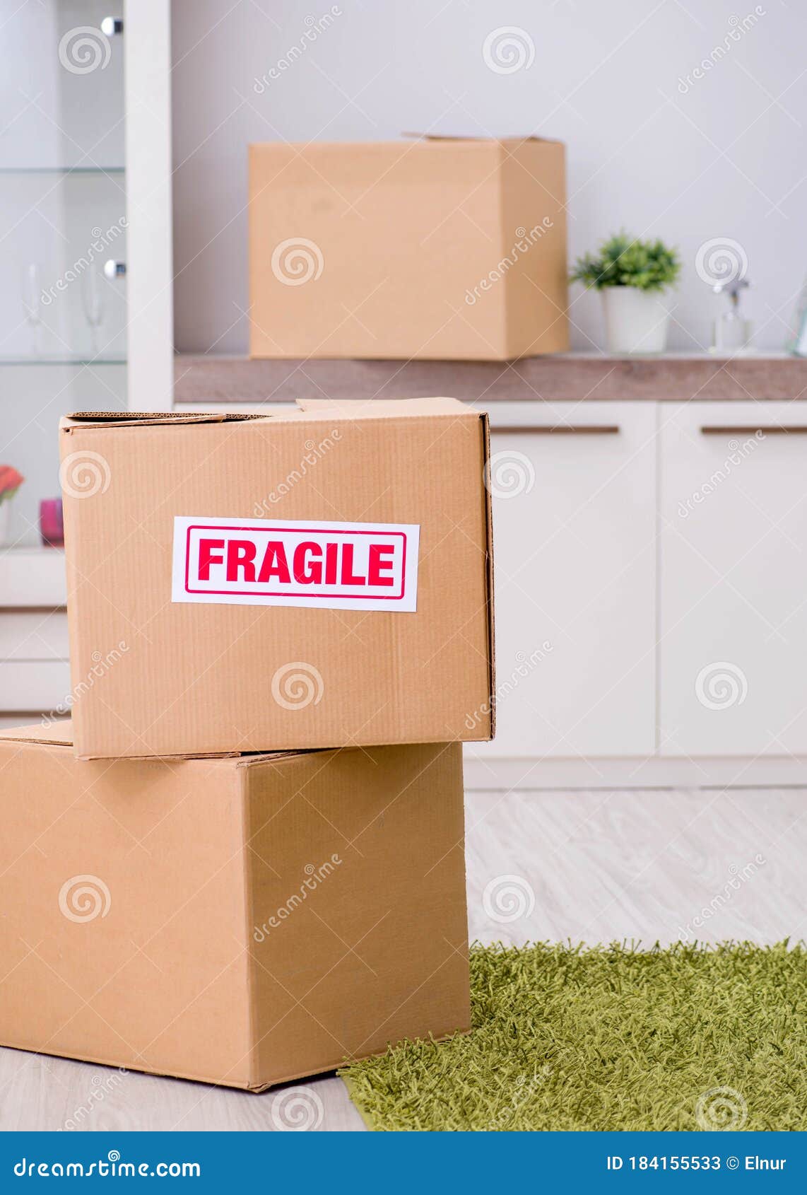 Man Moving House and Relocating with Fragile Items Stock Image - Image ...
