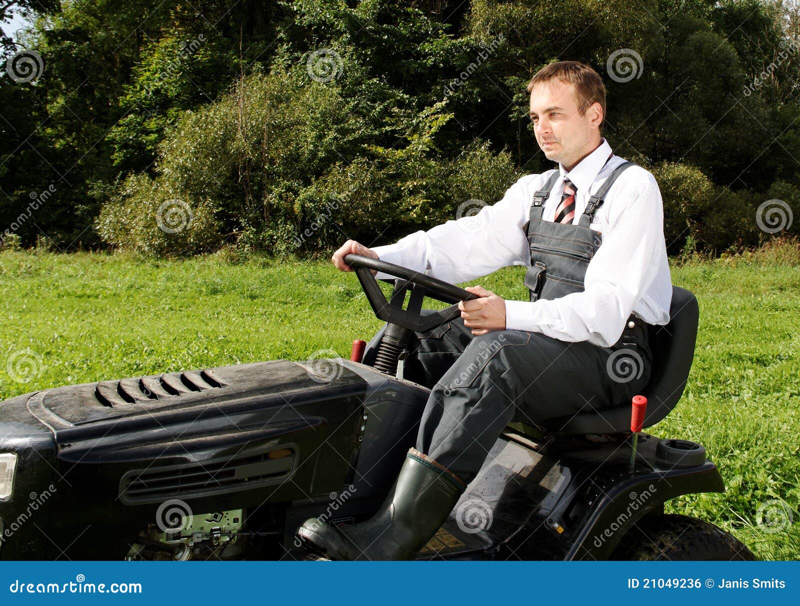 Man and mower. stock photo. Image of preparation, gardening - 21049236