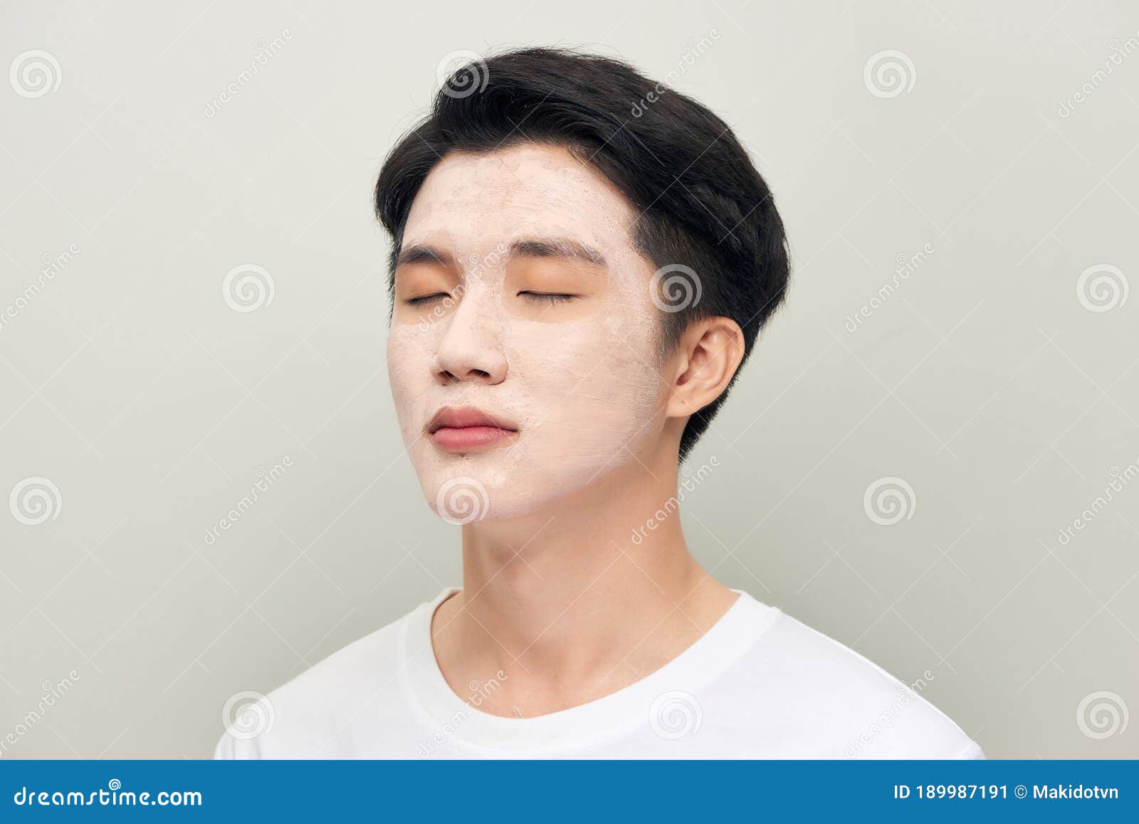 Man with a Mud Mask on His Face Stock Image - Image of handsome, luxury ...